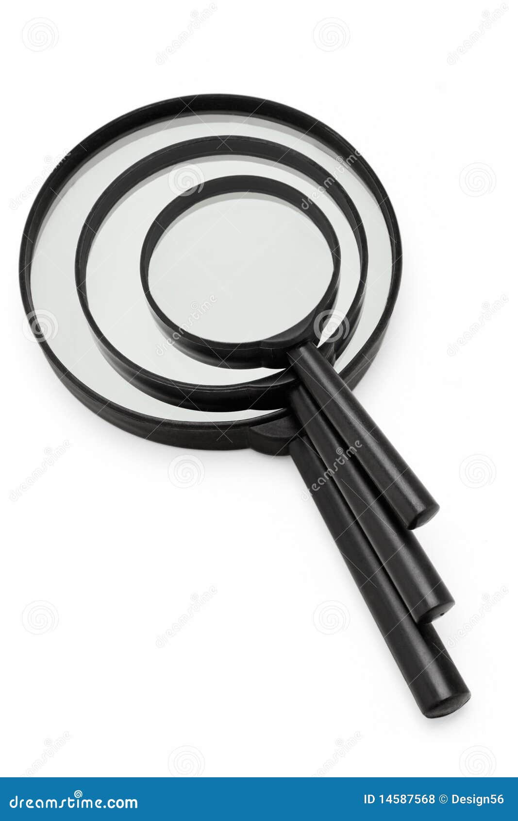 Stack of Three Magnifying Glasses Stock Photo - Image of optical ...