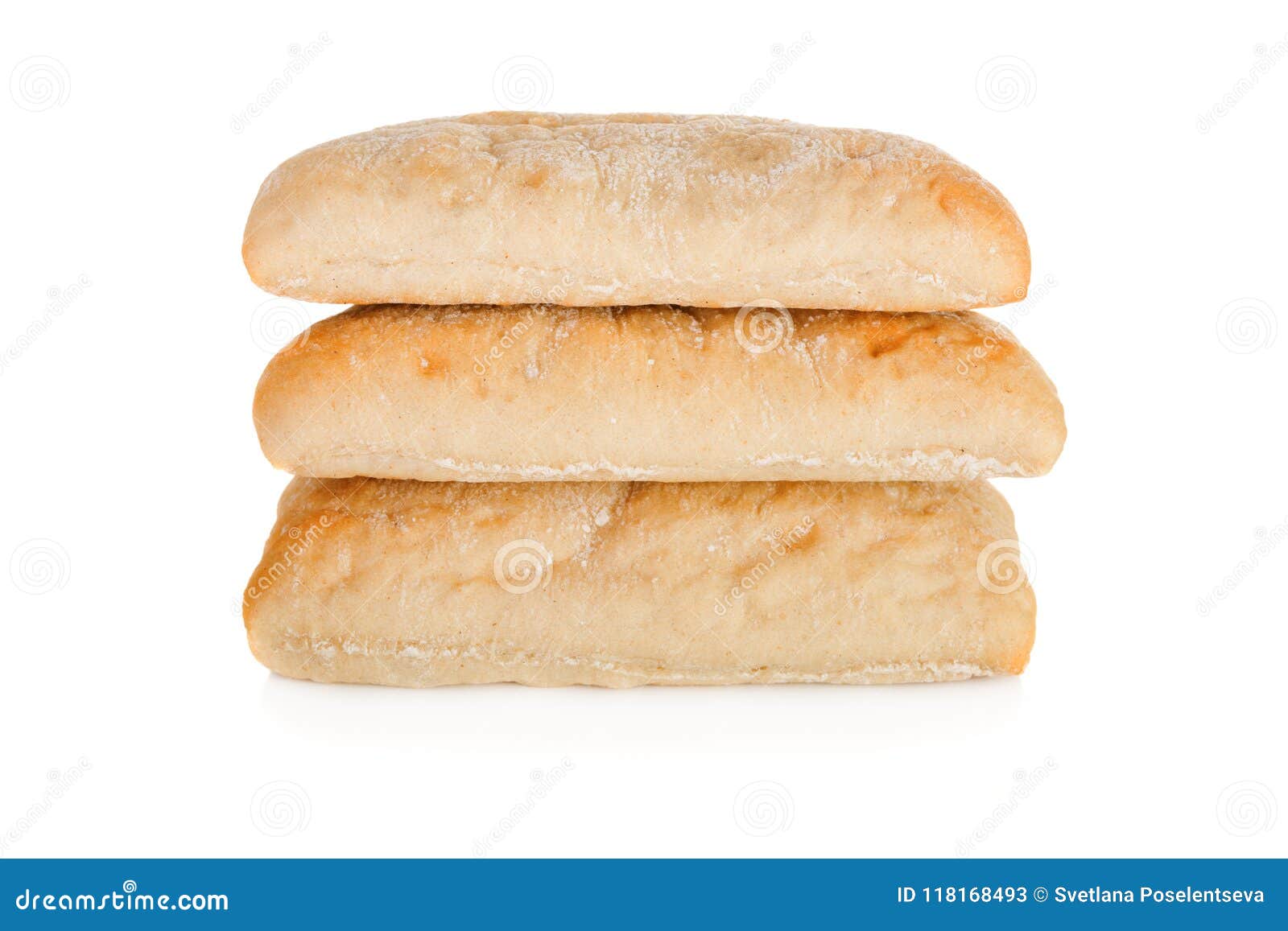 Stack of Three Panini Isolated on White Background Stock Image - Image ...