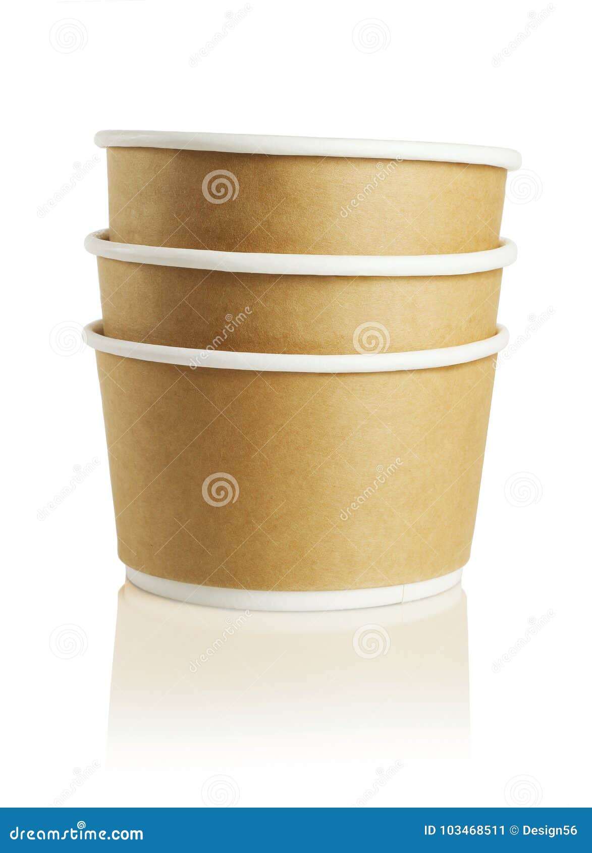 Stack of Three Paper Bowls stock image. Image of three - 103468511