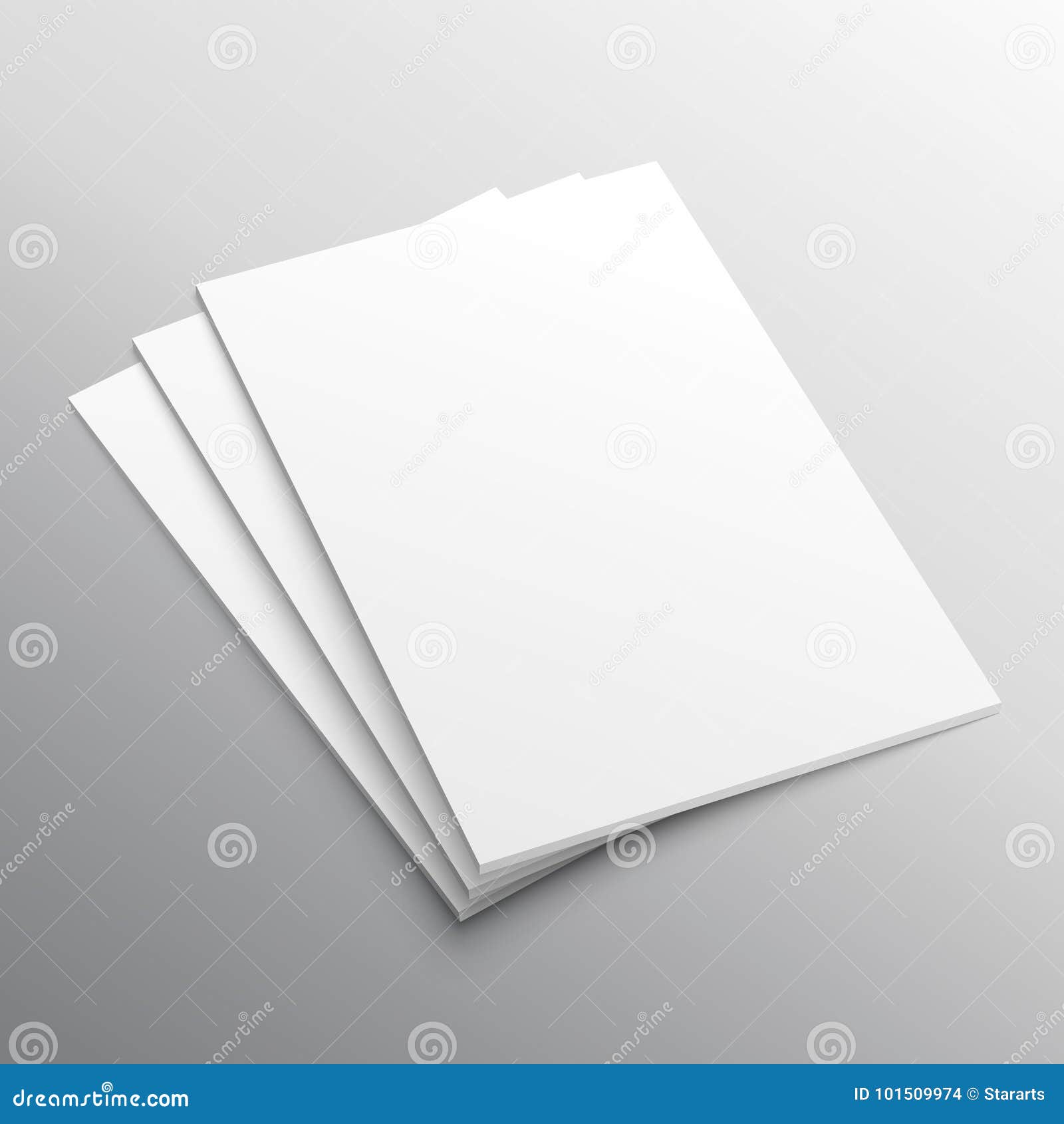 Stack of Three A4 Paper Mockup Display Stock Vector - Illustration of ...