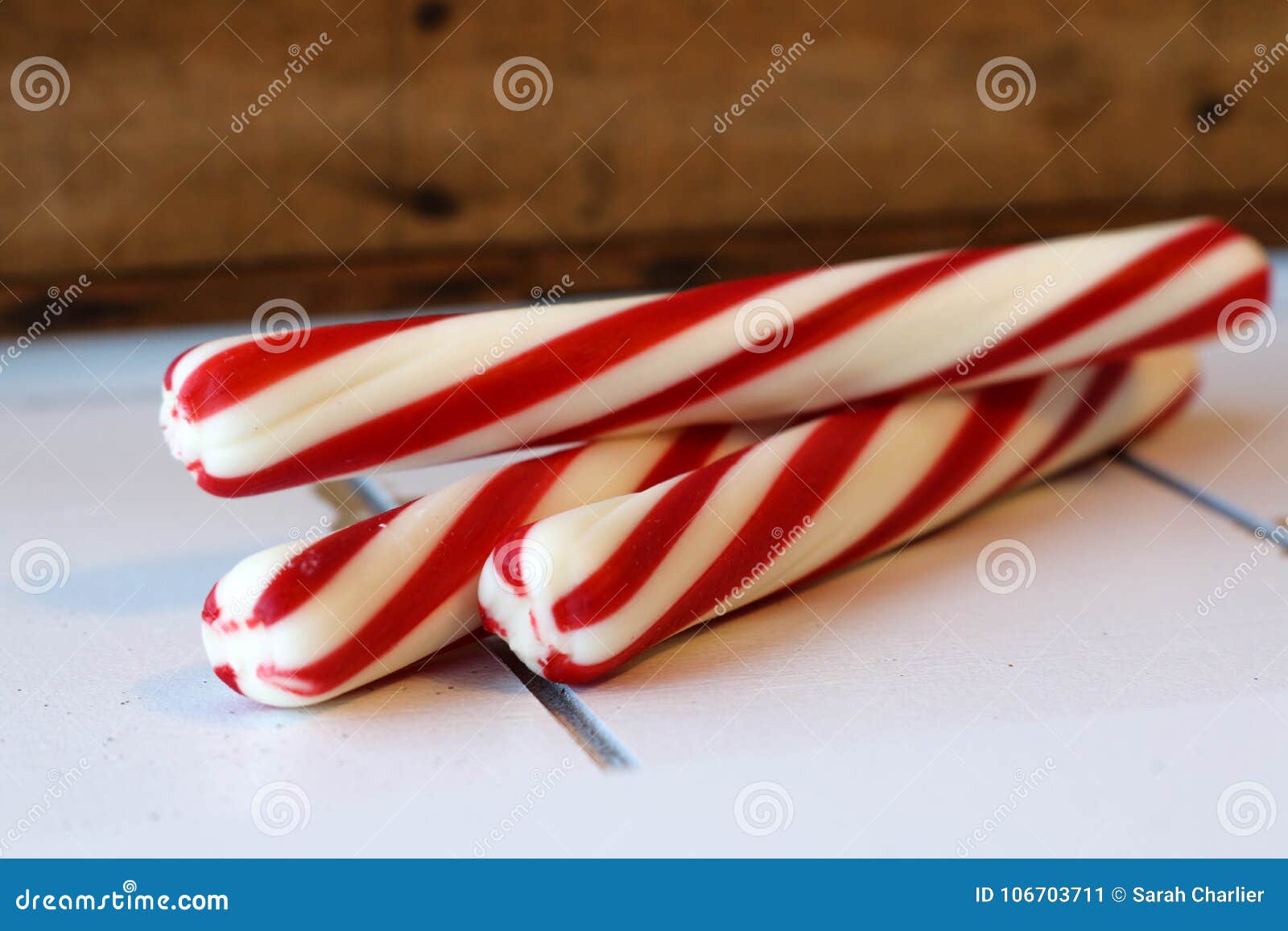 Stack of Three Peppermint Sticks Stock Image - Image of winter, white: 106703711