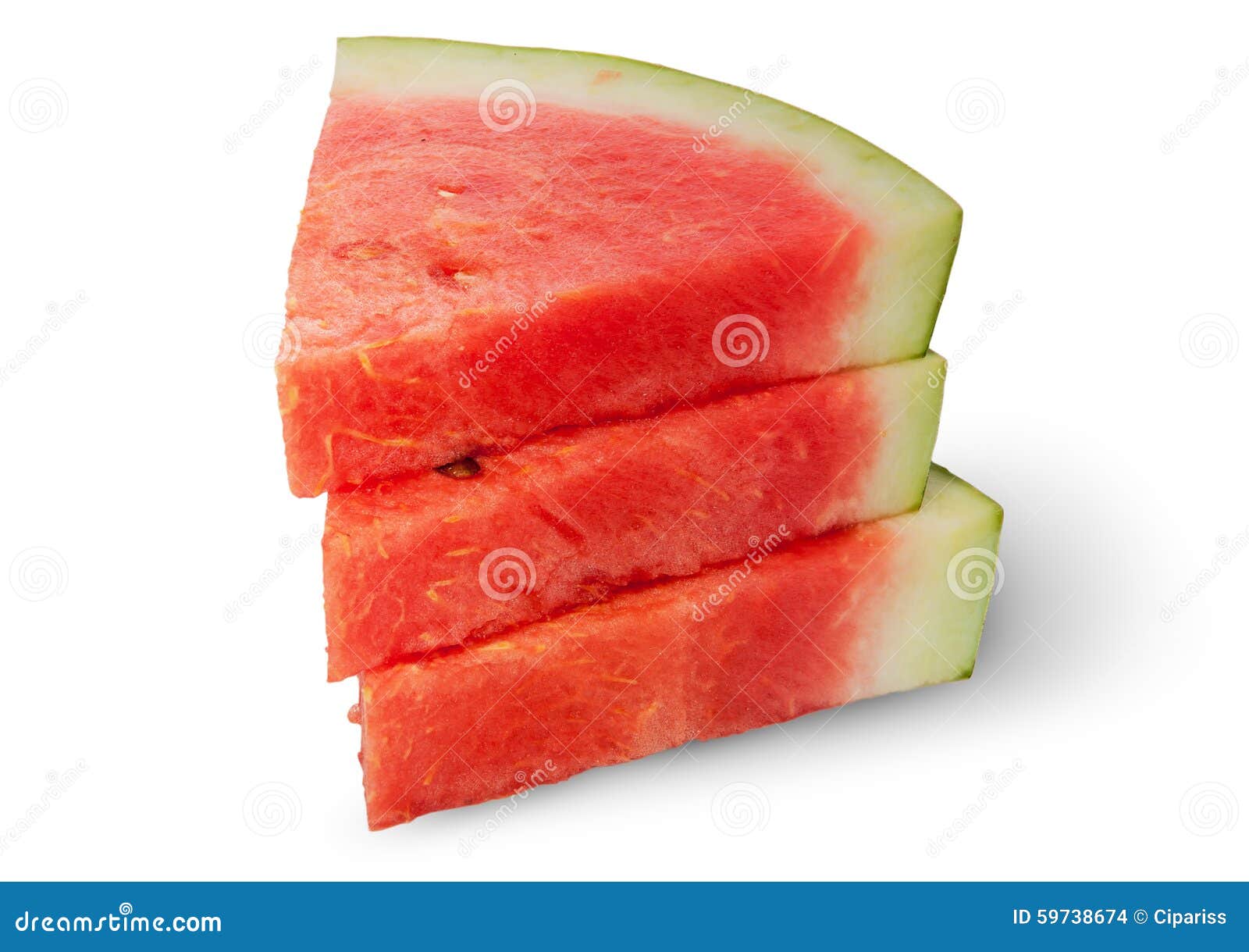 Stack of Three Pieces of Ripe Red Watermelon Stock Photo - Image of ...