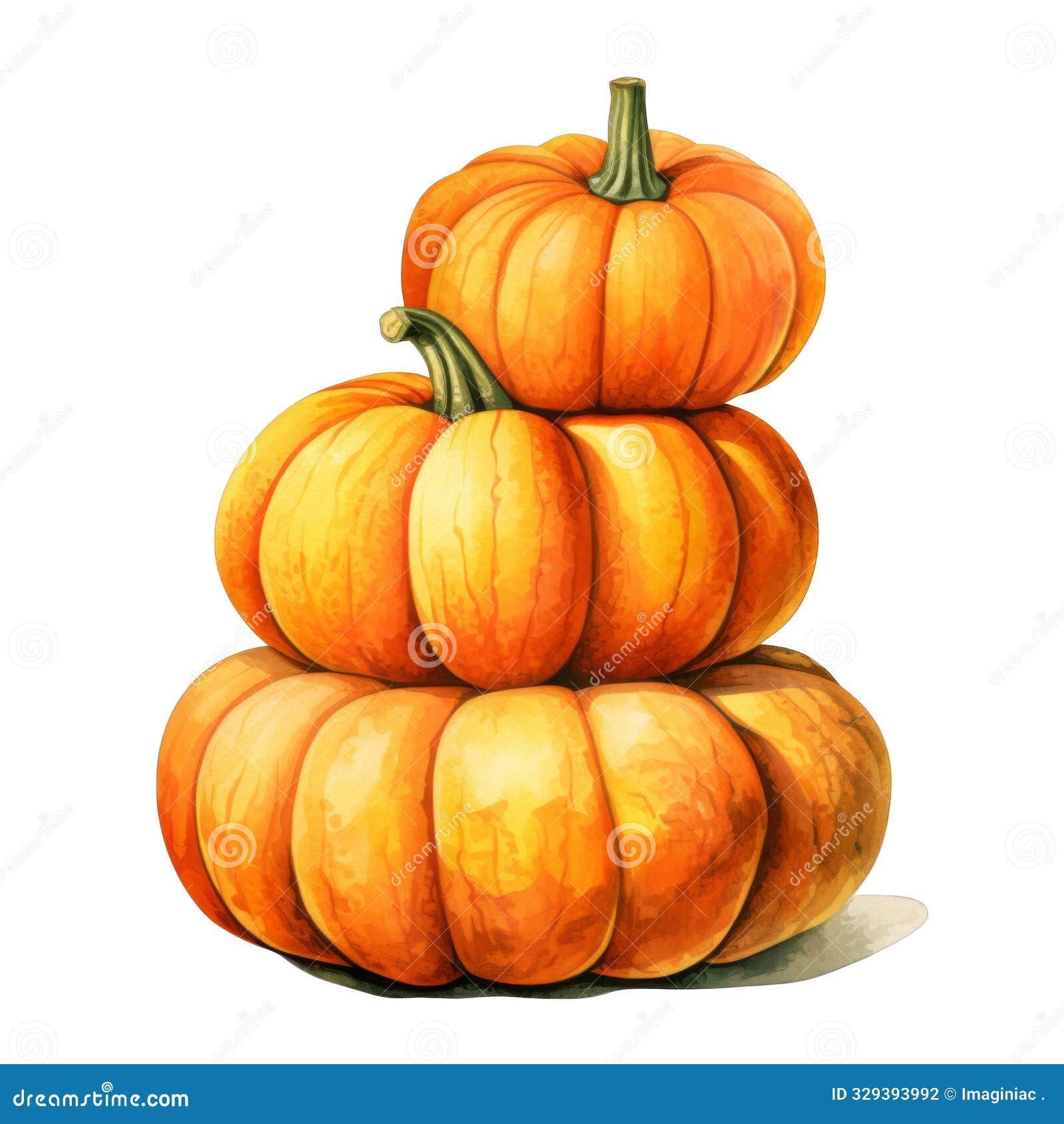 A Stack of Three Pumpkins stock photo. Illustration of fresh - 329393992