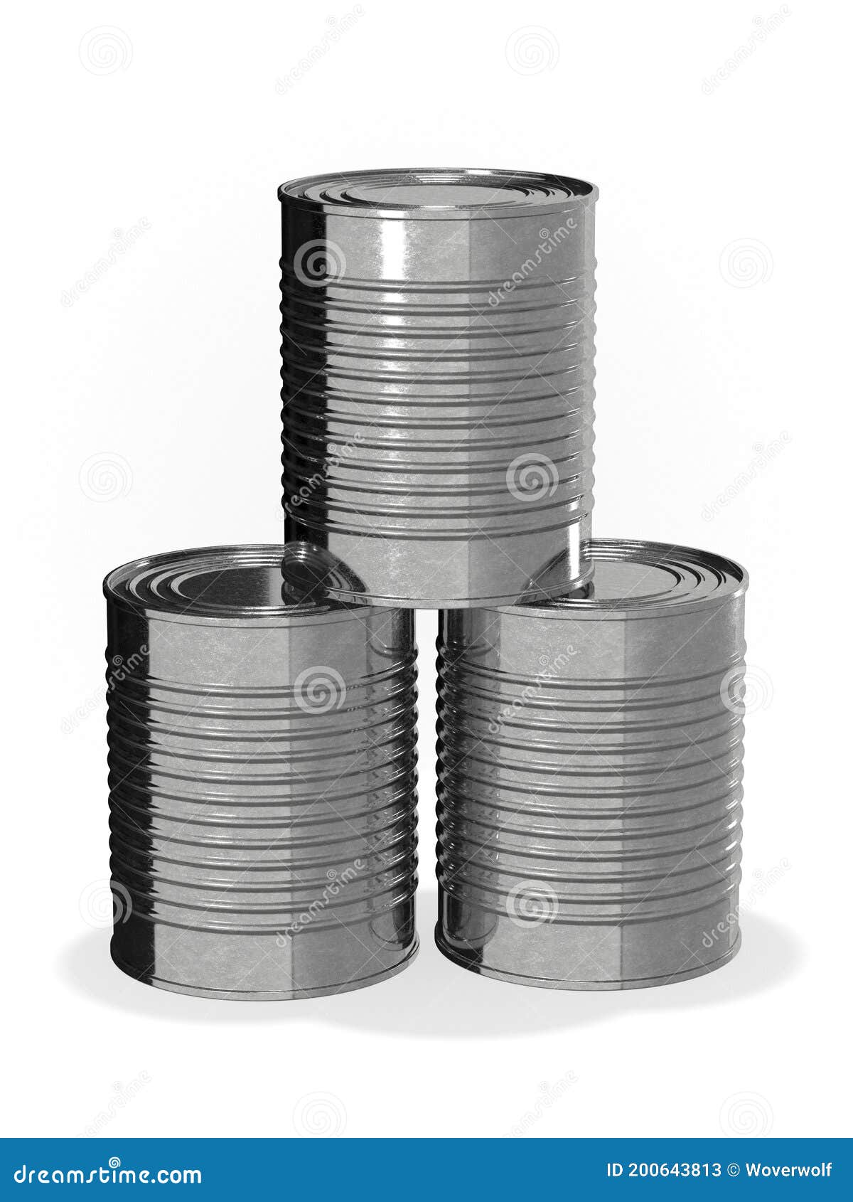 Stack of Three Tin Cans 3d Rendering Stock Illustration - Illustration ...