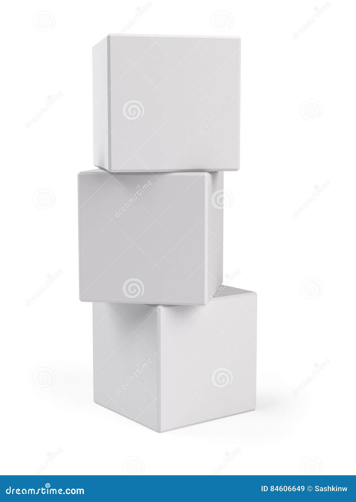 Stack of Three White Boxes on White Background Stock Illustration ...