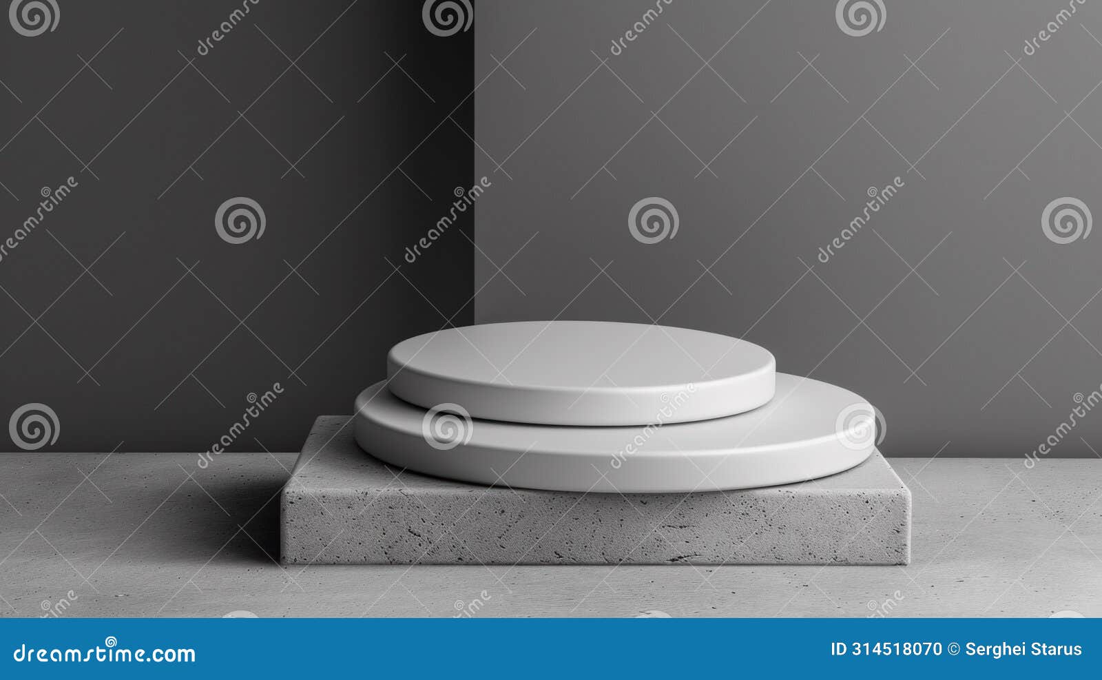 A Stack of Three White Round Objects Sitting on a Concrete Base, AI ...
