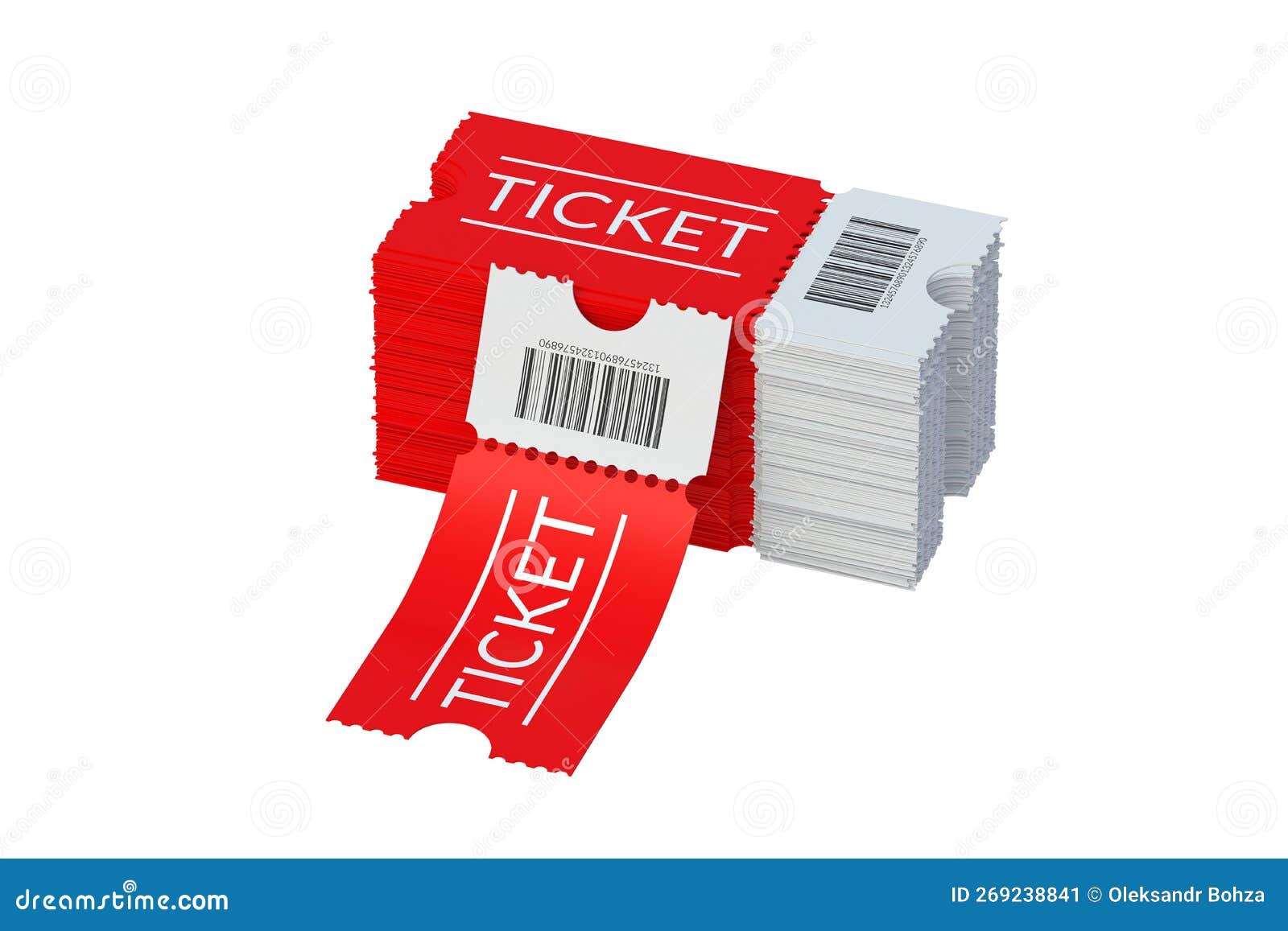 Stack of Tickets Isolated on White Background Stock Illustration ...