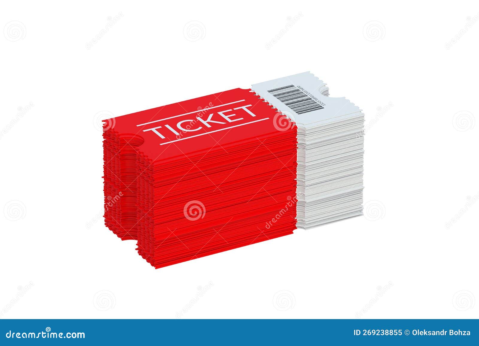 Stack of Tickets Isolated on White Background Stock Illustration ...