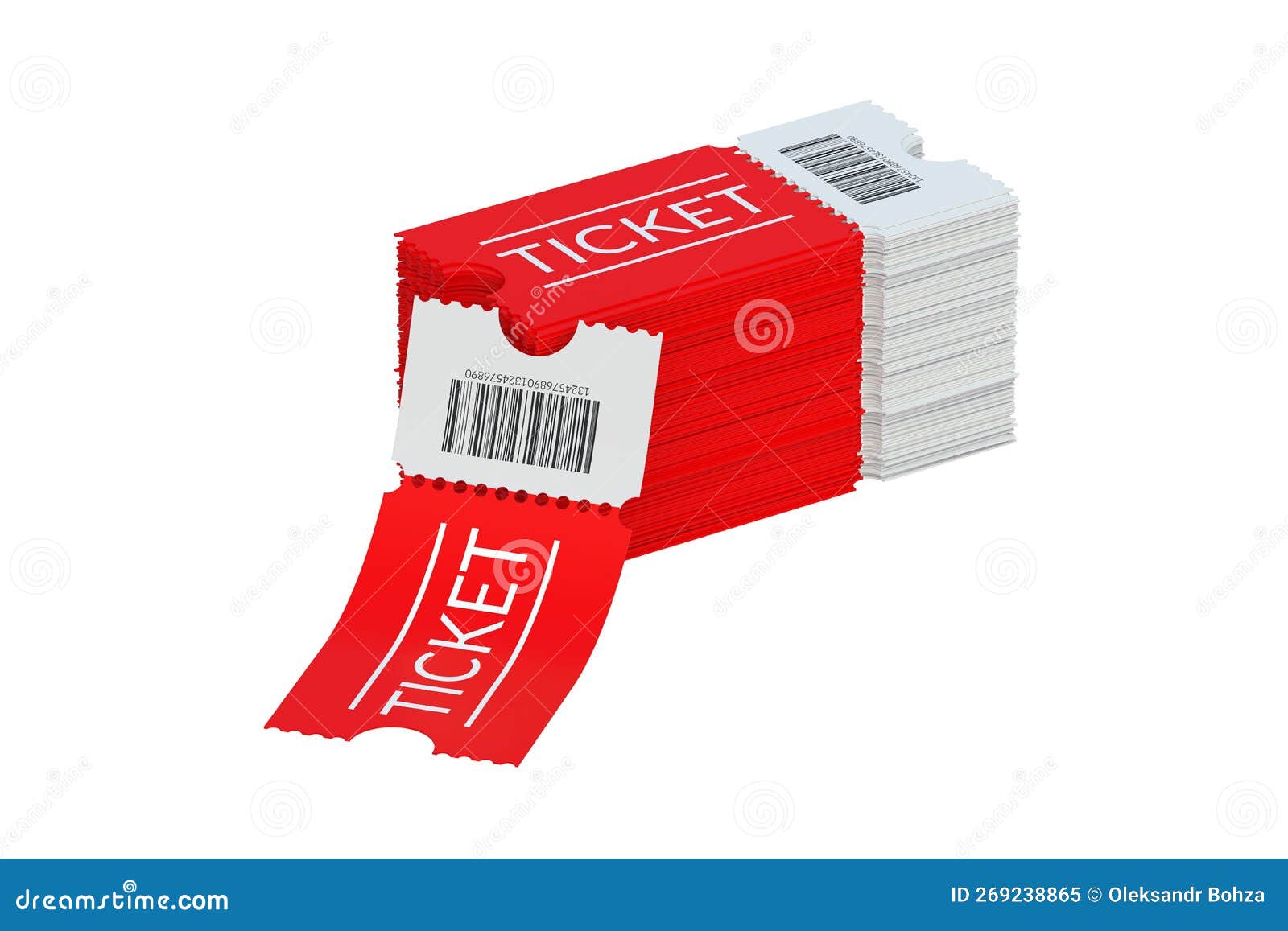 Stack of Tickets Isolated on White Background Stock Illustration ...