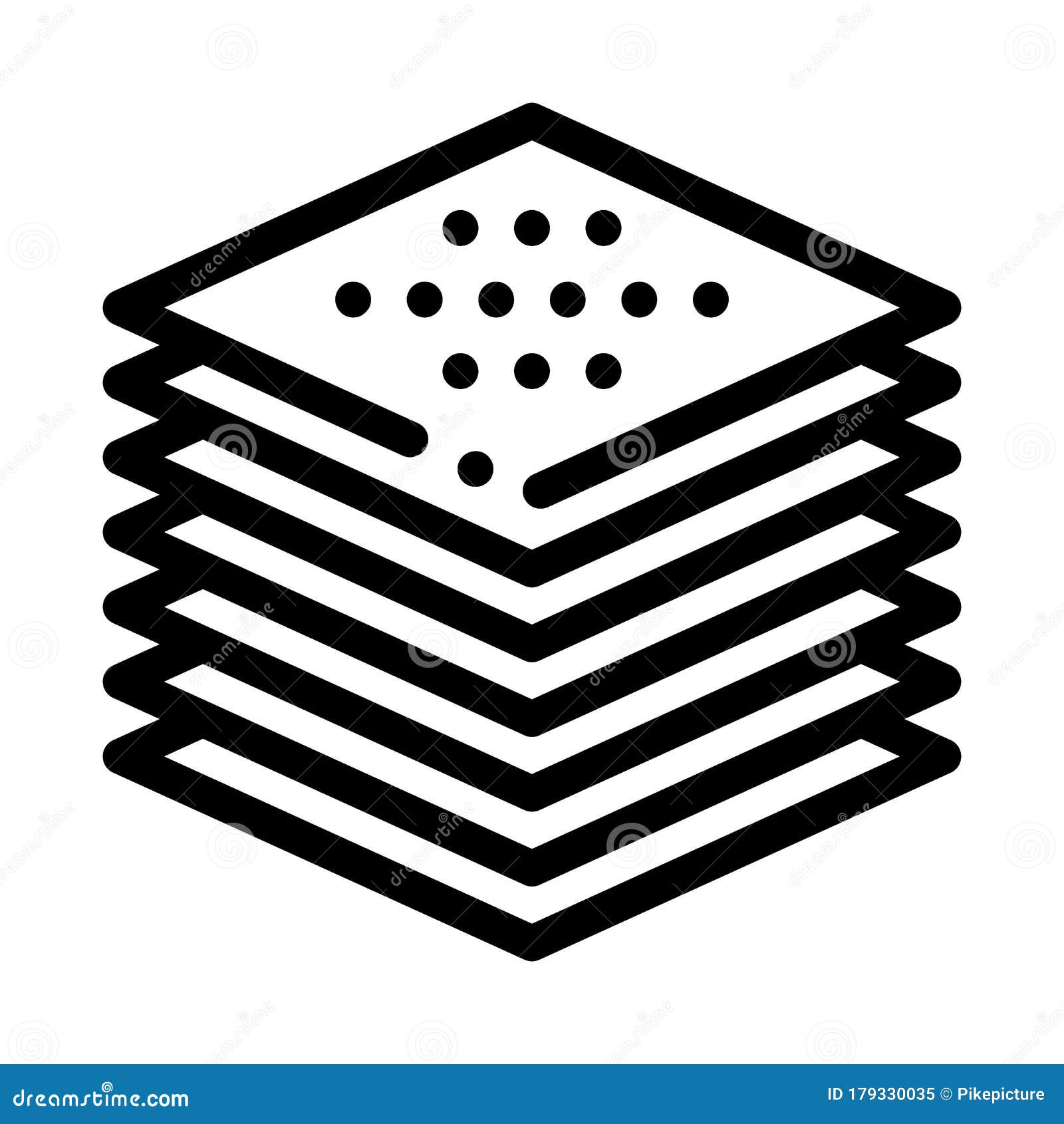 Stack of Tiles Icon Vector Outline Illustration Stock Vector ...