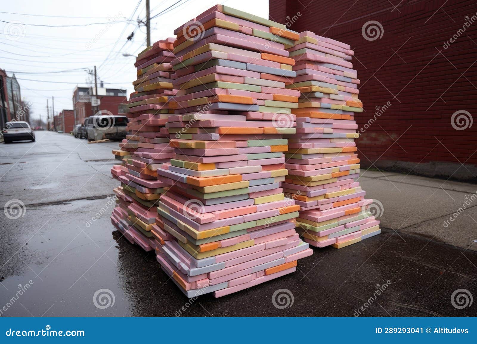 Stack of Tiles Ready for City Street Installation Stock Image - Image ...