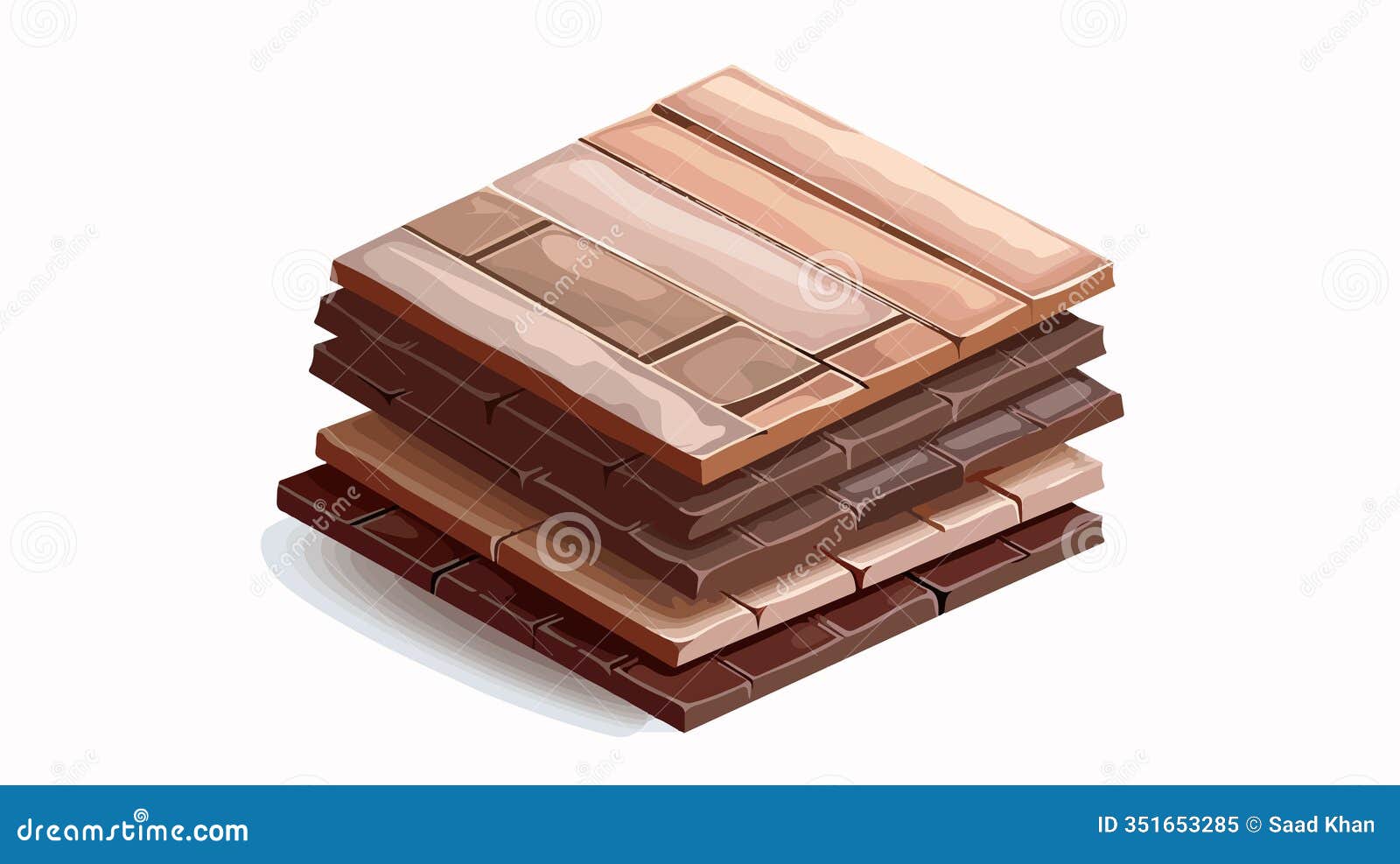 Stack of Tiles on White Background - Geometric Tile Pattern for Design ...