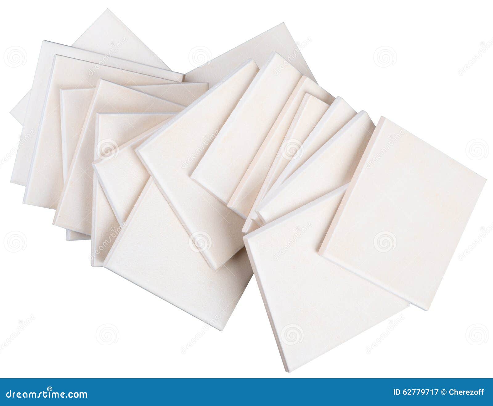 Stack of Tiles on White, Top View Stock Image - Image of material ...