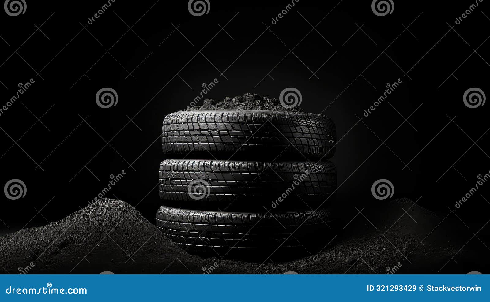 Stack tire dark background stock illustration. Illustration of stack ...