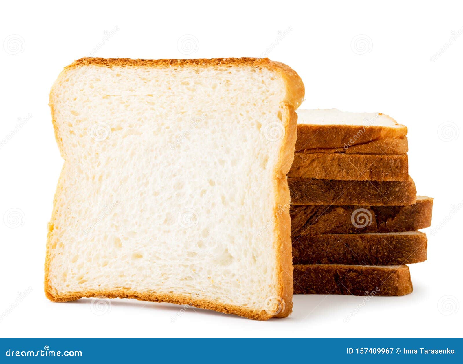 Stack of Toast Bread on a White Background. Isolated Stock Image ...