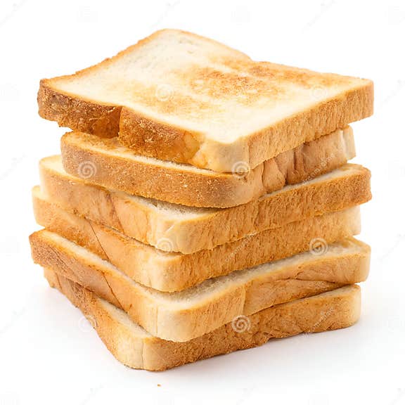 A Stack of Toasts Isolated on White Background Stock Illustration ...