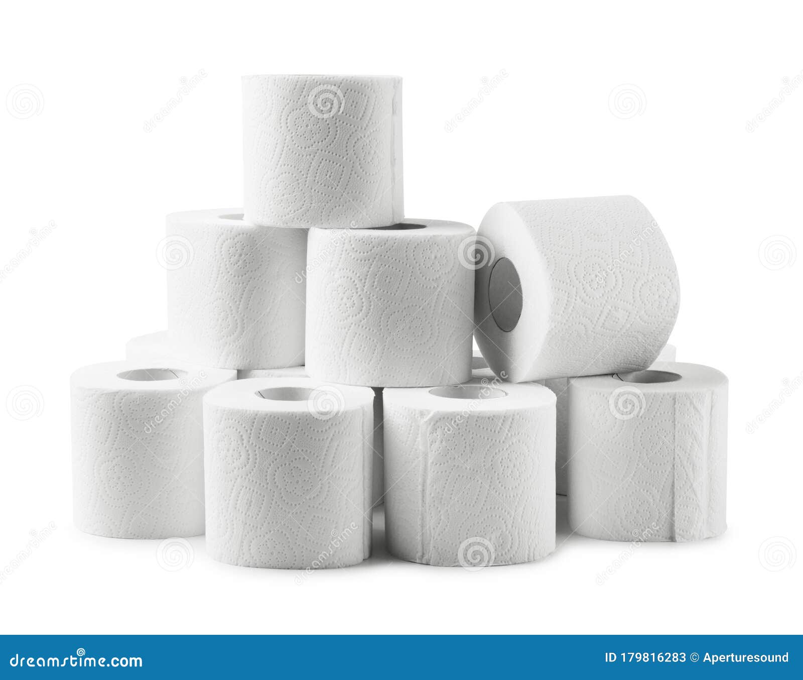 Stack Toilet Paper Close-up Isolated Stock Image - Image of shape ...