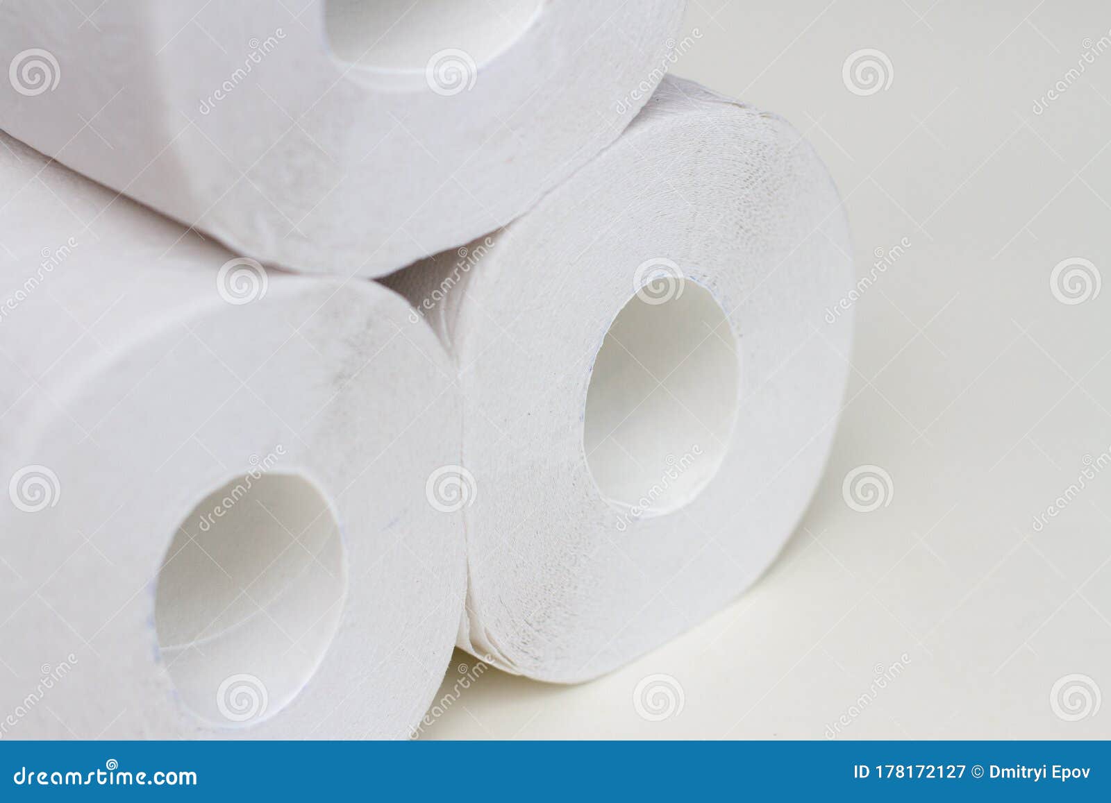 Stack of Toilet Paper Rolls on White Background Stock Image - Image of ...