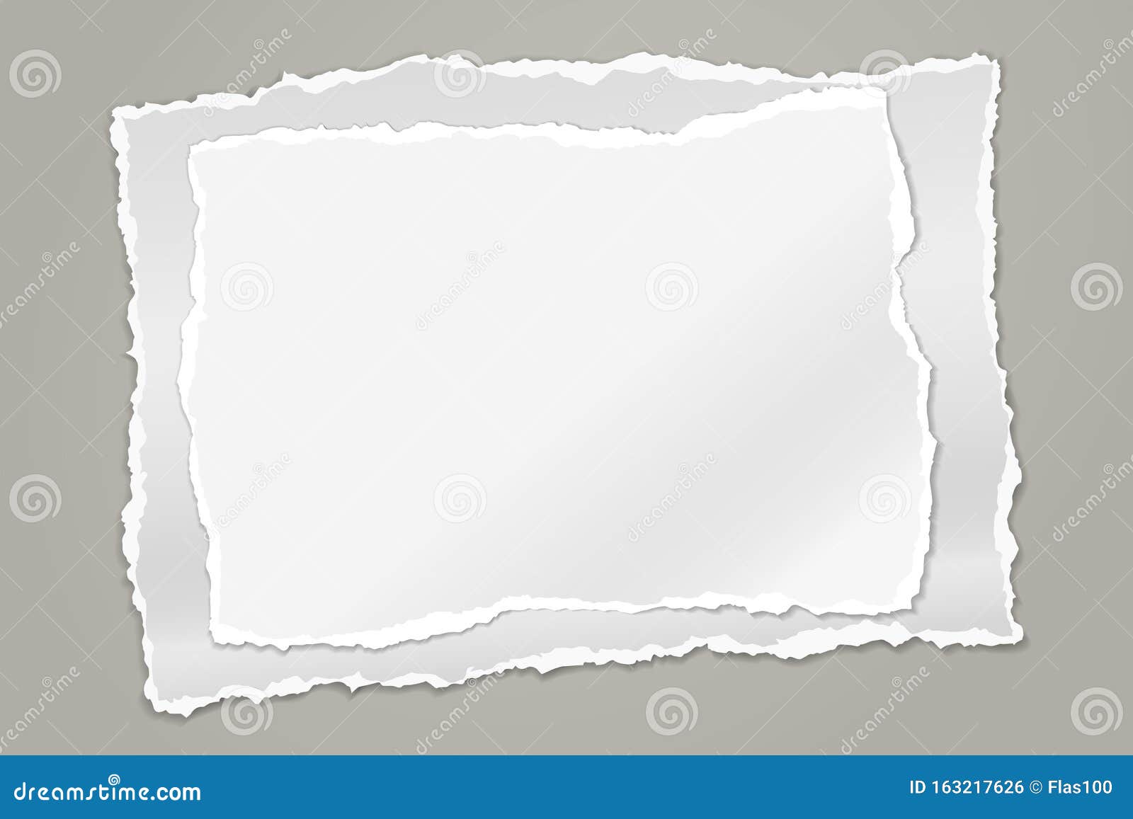 Stack of Torn White Note, Notebook Paper Pieces for Text Stuck on Grey ...