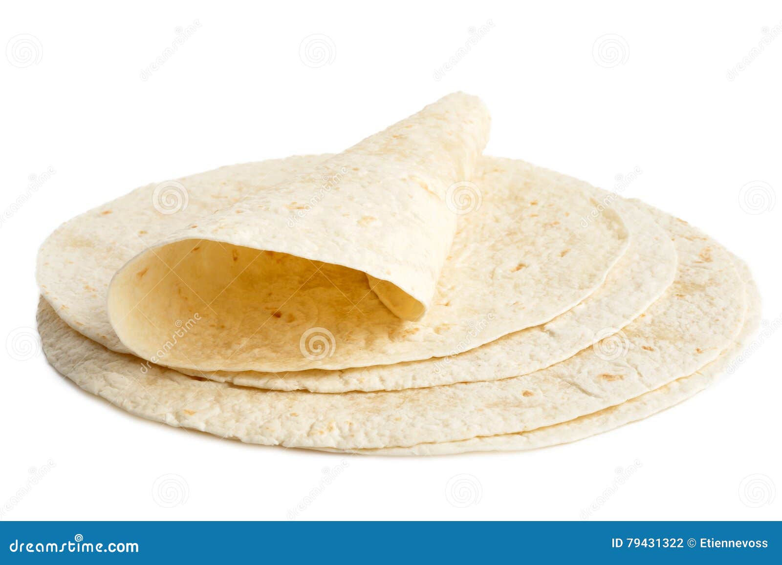 Stack of Tortilla Wraps and One Folded Wrap. Stock Photo - Image of ...
