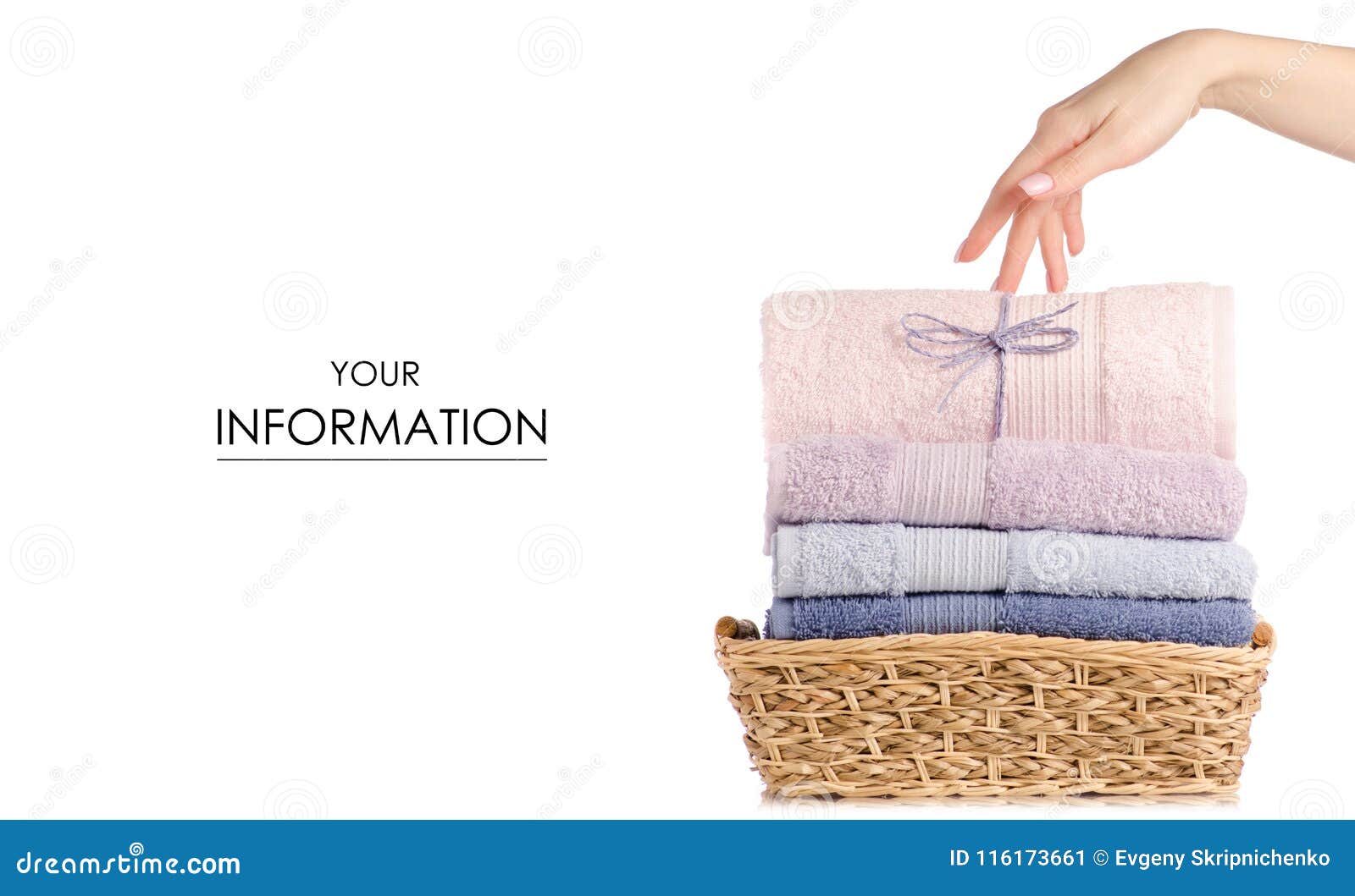 A Stack Towel in Basket in Hand Pattern Stock Image - Image of bath ...