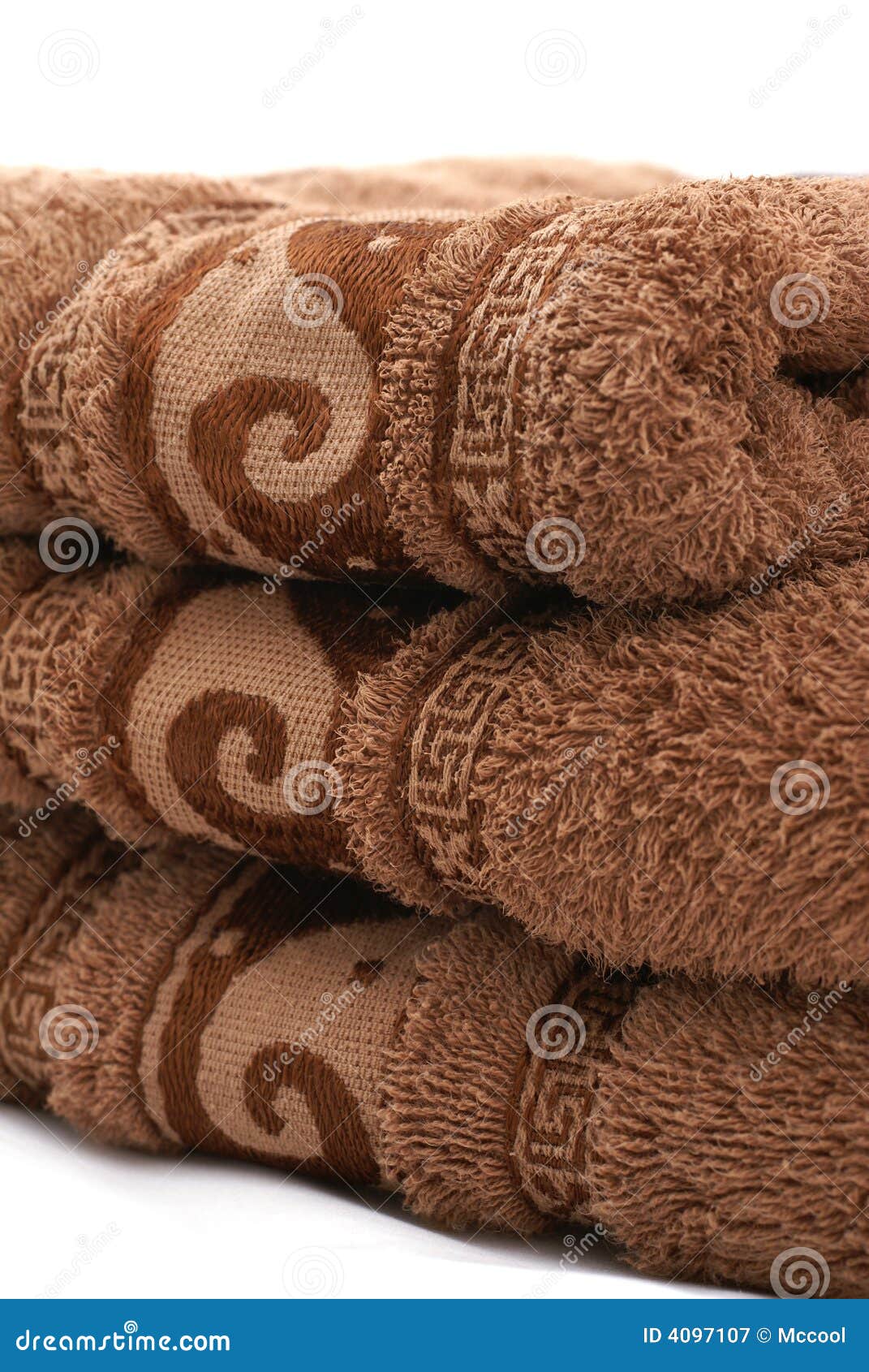 Stack of towels stock image. Image of brown, bathroom - 4097107