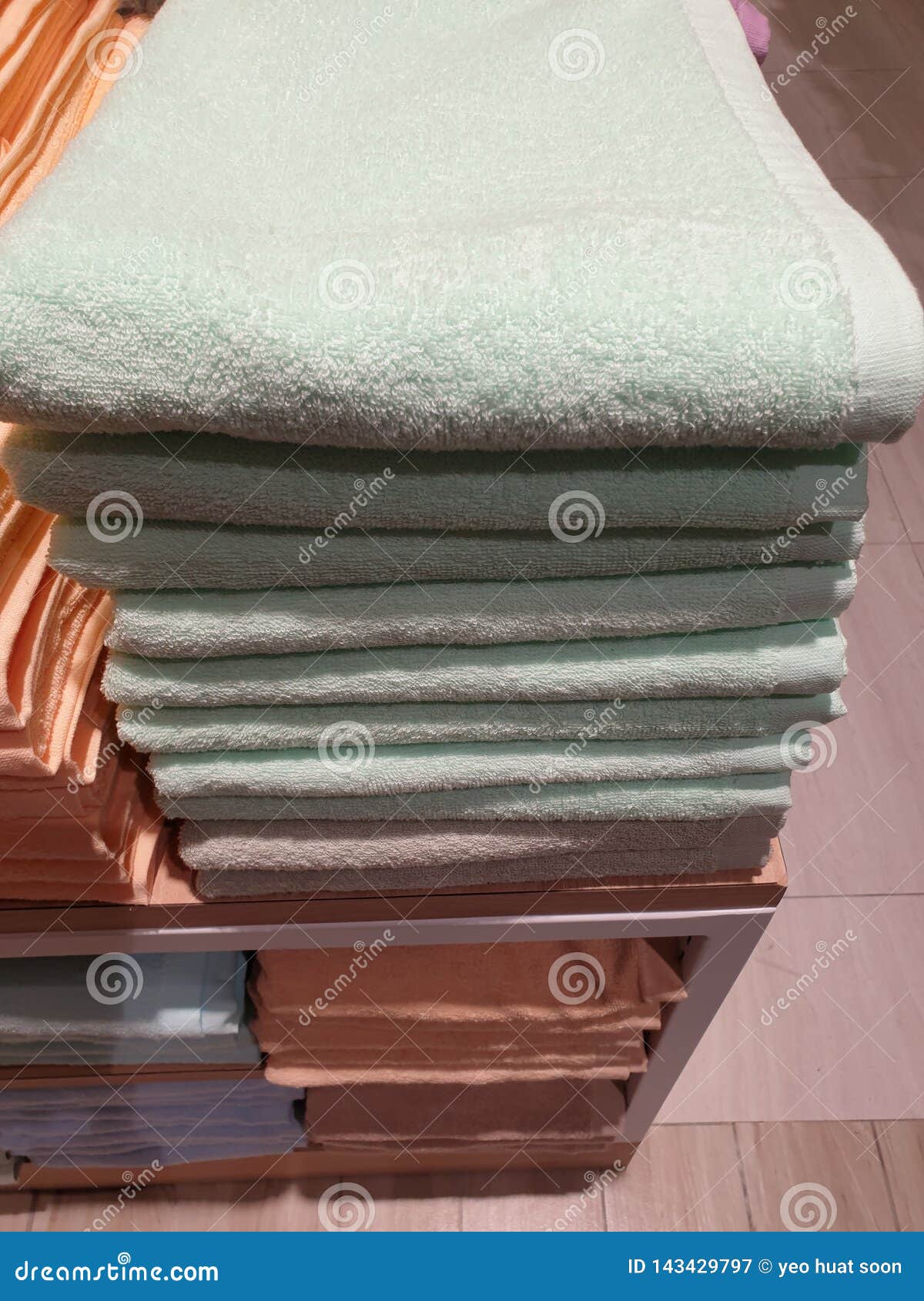 The stack of towels stock image. Image of stack, fabric - 143429797