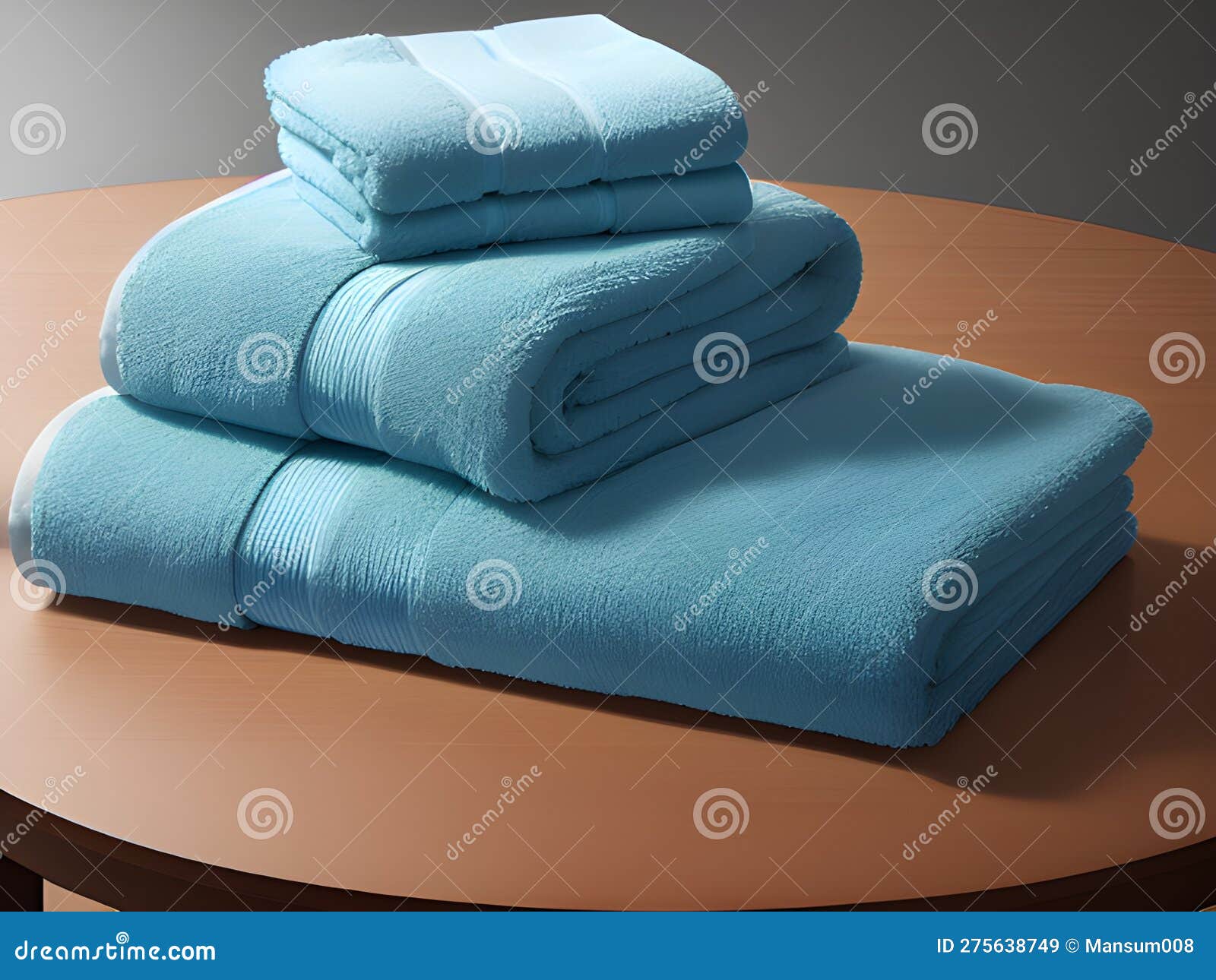 Stack of Towels on Table , Ai Generated Stock Illustration ...
