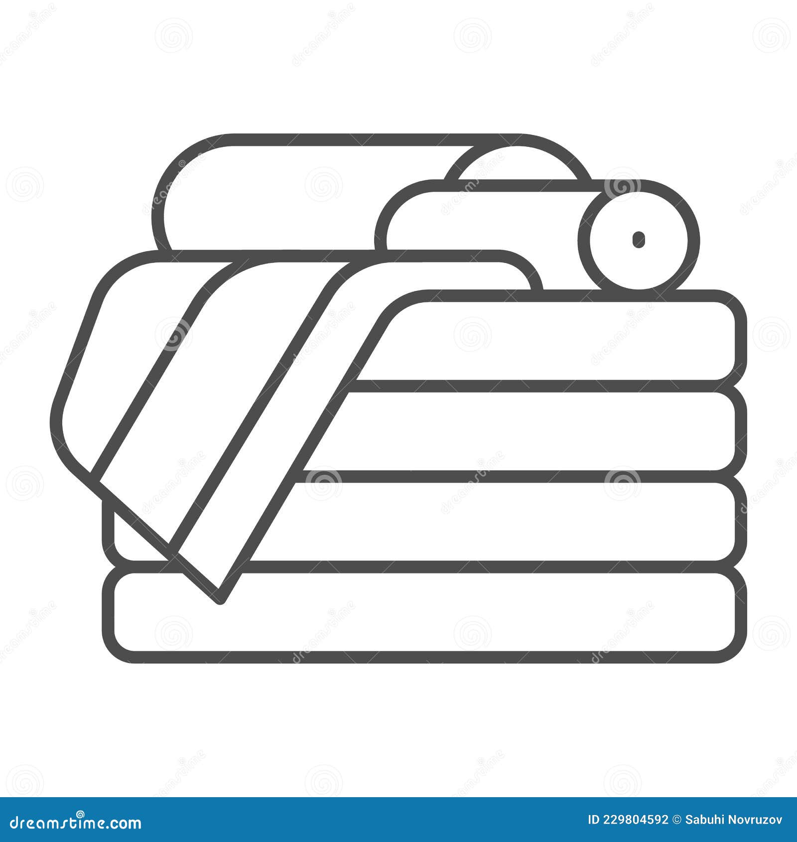 Stack of Towels Thin Line Icon, Interior Design Concept, Stack of ...