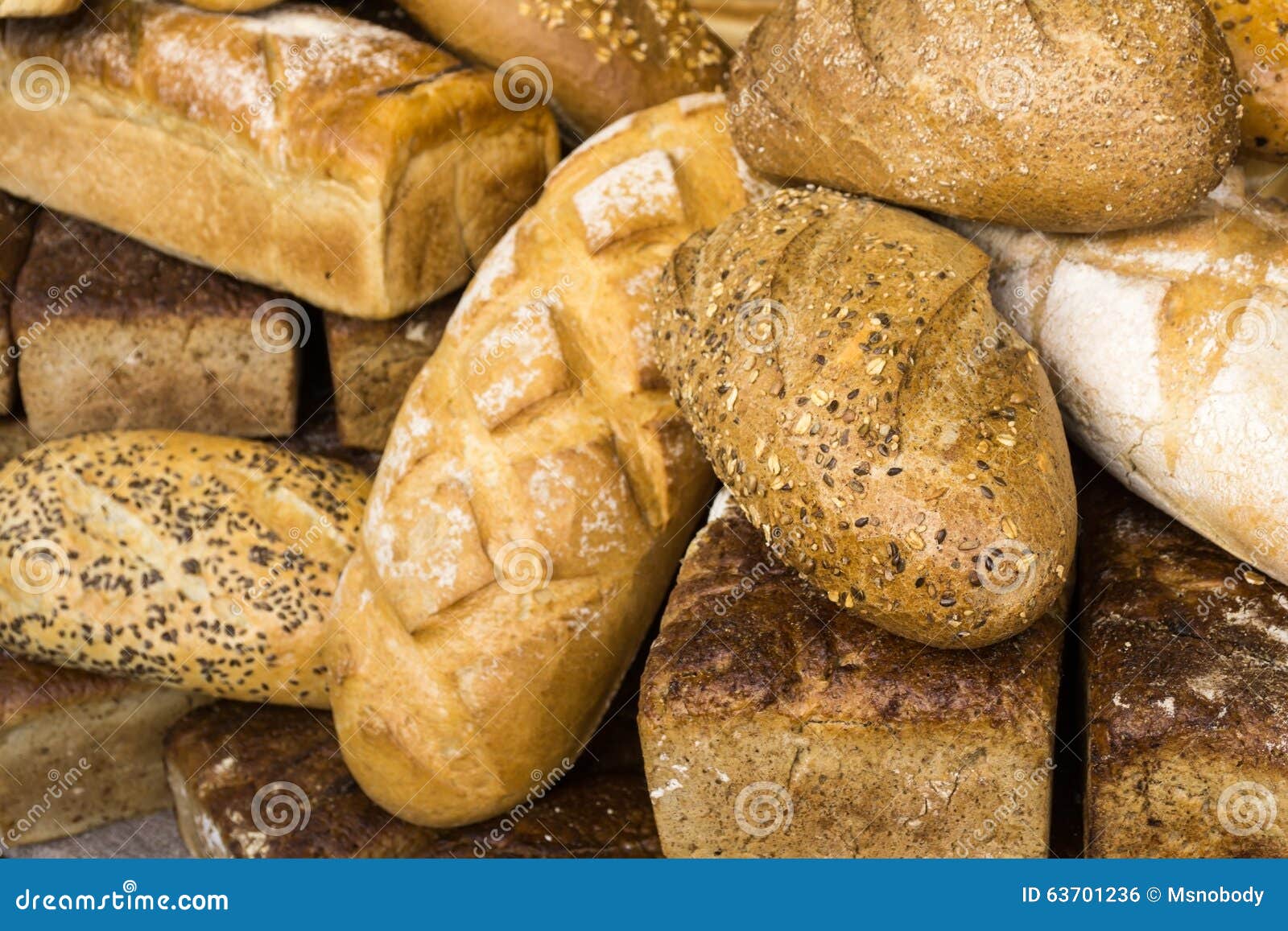 Stack of Traditional Bread on the Street Market Stock Photo - Image of ...