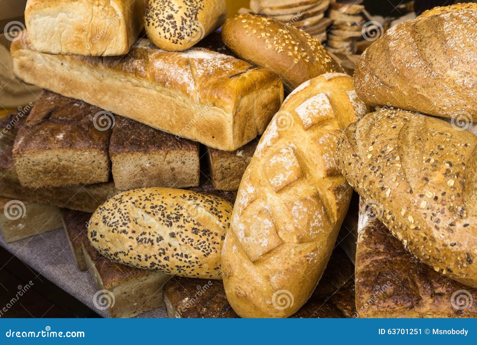 Stack of Traditional Bread on the Street Market Stock Image - Image of ...