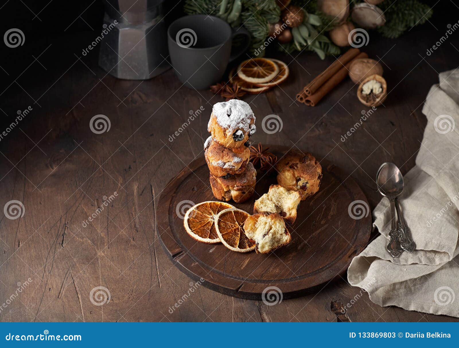 Stack of Traditional German Mini Stollen Bites Stock Image - Image of ...