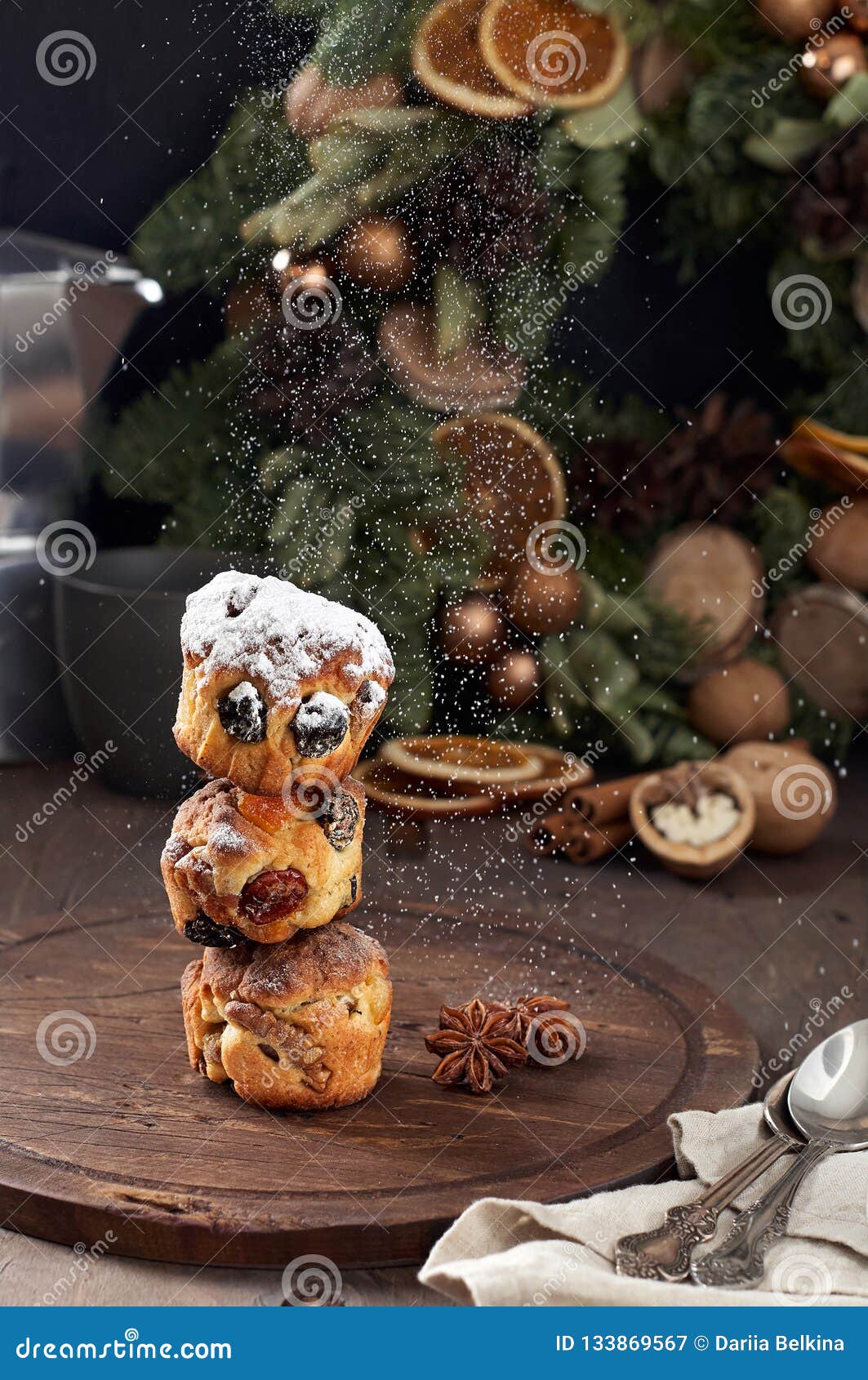 Stack of Traditional German Mini Stollen Bites Stock Image - Image of ...