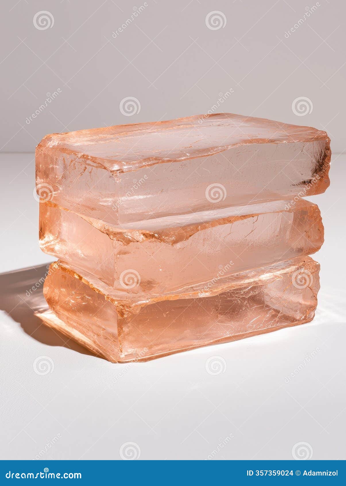 Stack of Translucent Pink Blocks on White Background Stock Illustration ...