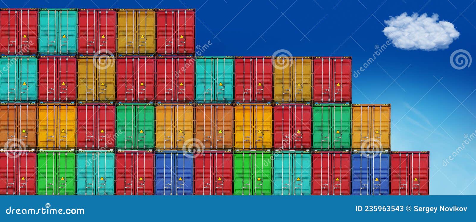 Stack of Transport Containers and Cloud in Sky Stock Image - Image of ...