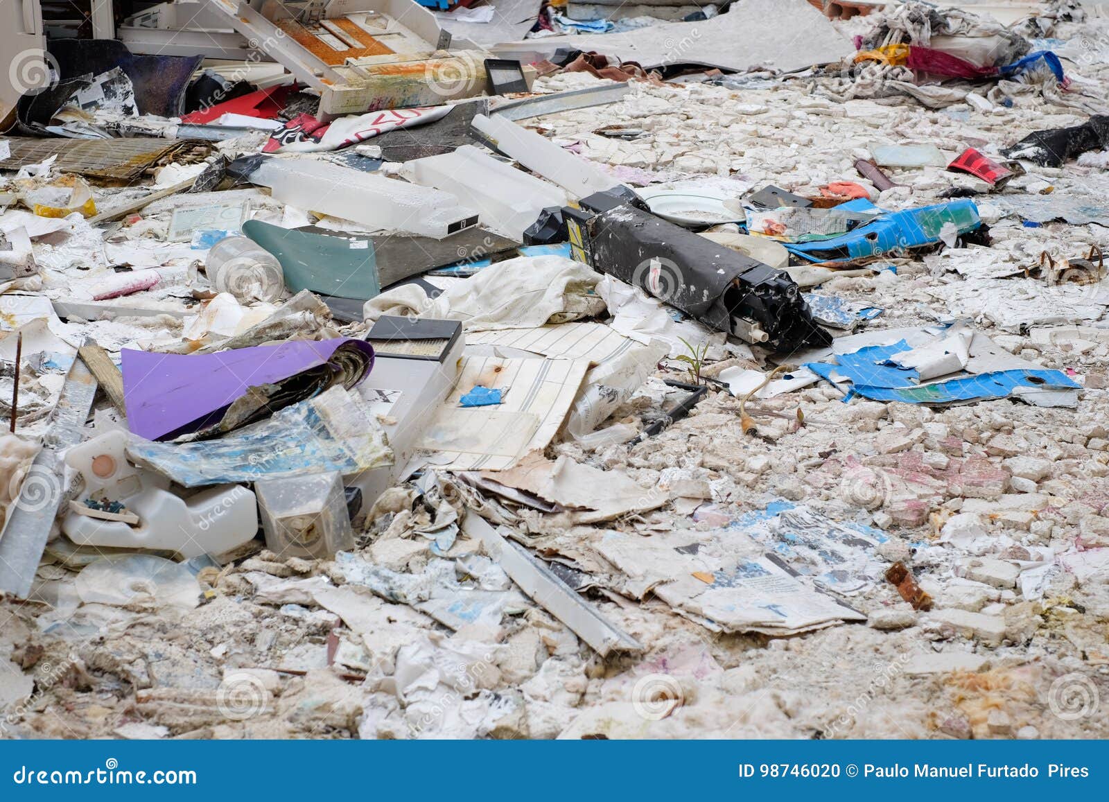 Stack of Trash Scattered on the Floor Stock Photo - Image of wood, pile ...