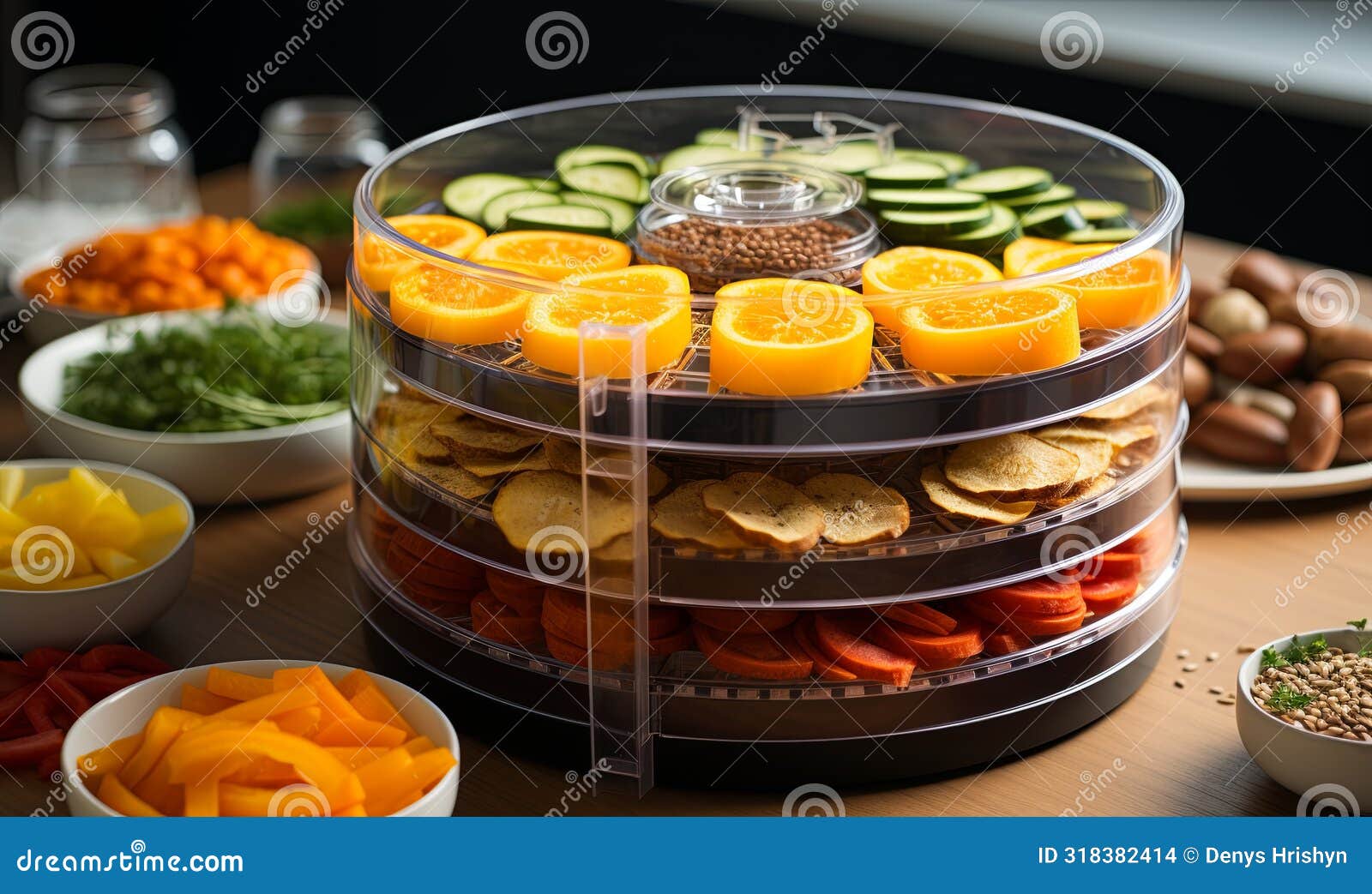 Stack of Trays Filled with Various Food Stock Photo - Image of trays ...