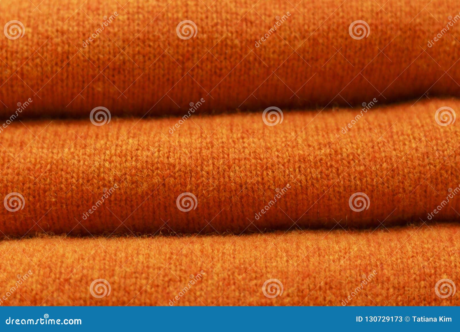 Stack of Trend Russet Orange Woolen Sweaters Close-up, Texture ...