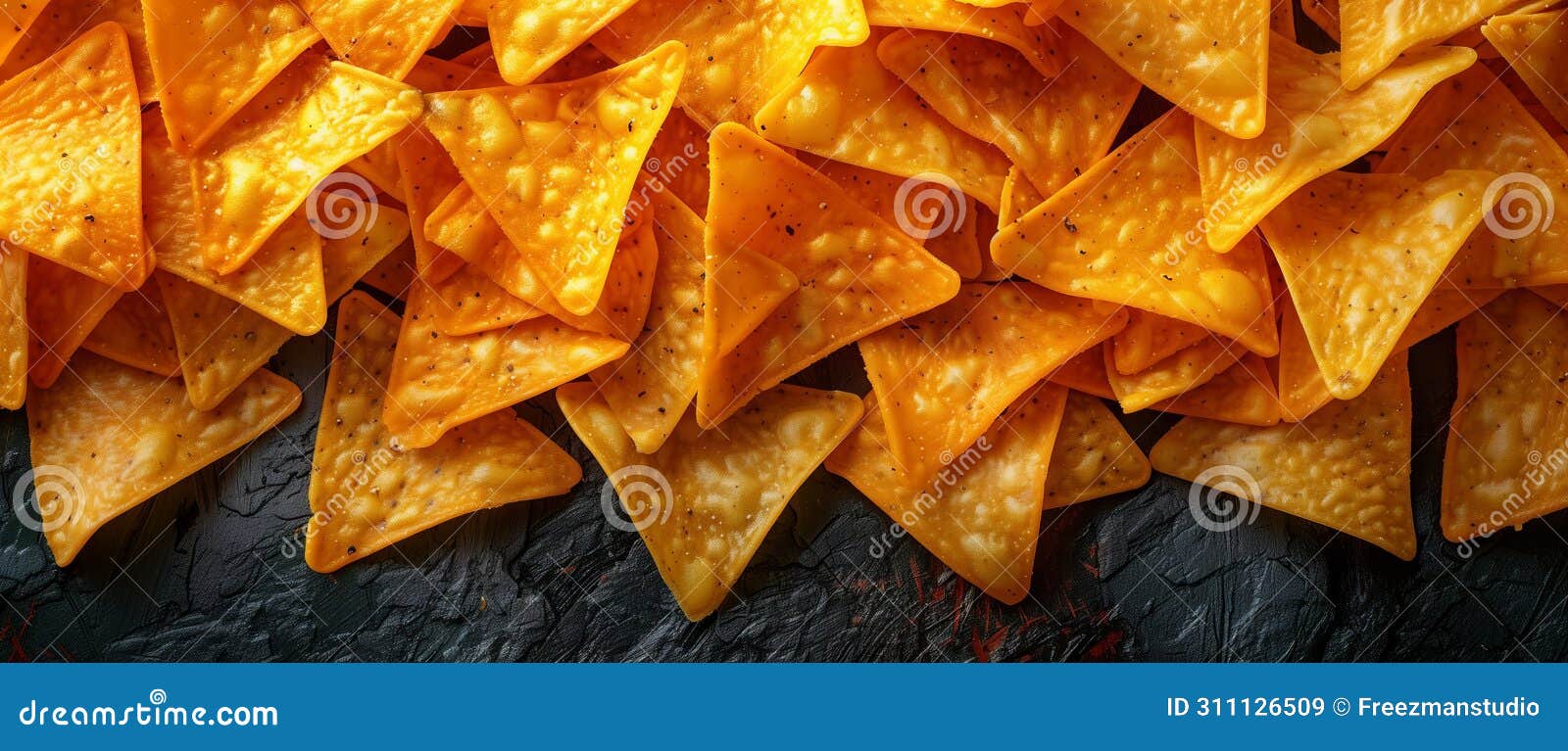 Stack of Triangular Nachos on a Table, a Classic Mexican Dish Stock ...
