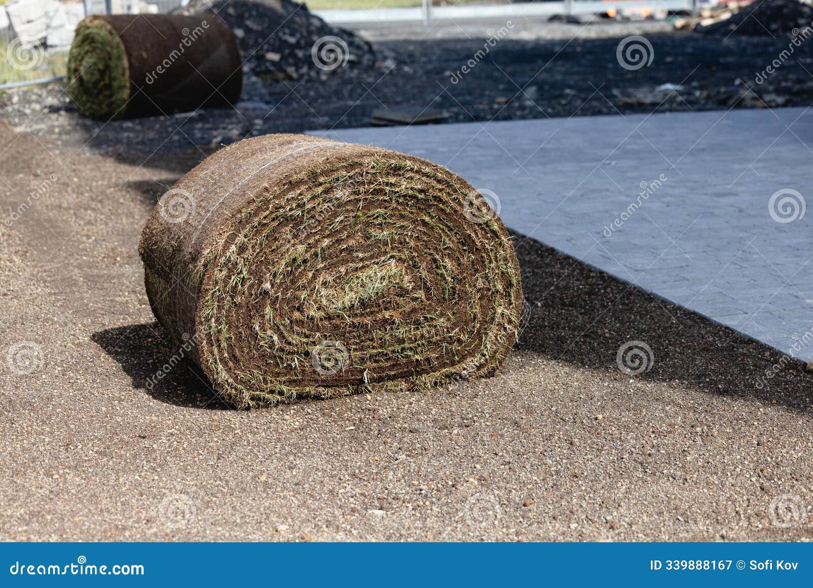 Stack of Turf Grass for Lawn. Roll of Sod, Turf Grass Roll Stock Image ...