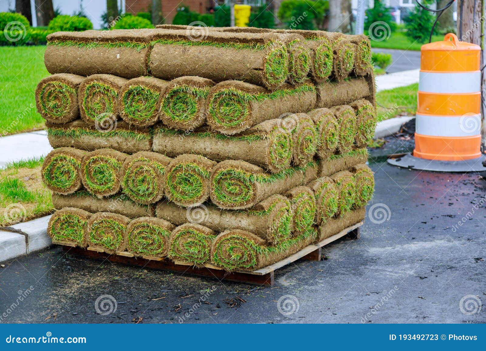 Stack of Turf Grass Rolls for a Lawn Fresh Grass To Decorate Landscape ...