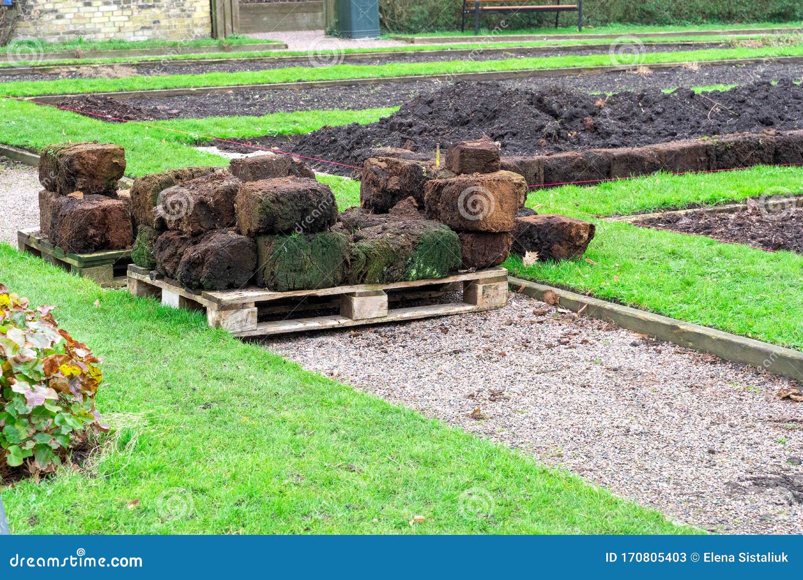 Stack of Turf Grass Soil for a Lawn Stock Image - Image of gardener ...