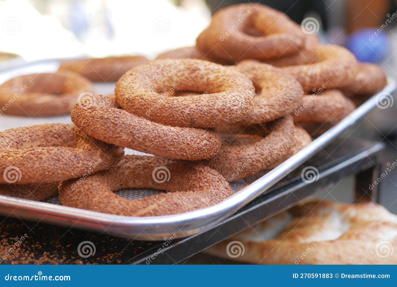 Stack of Turkish Bagel Simit Stock Image - Image of turkey, crunchy ...