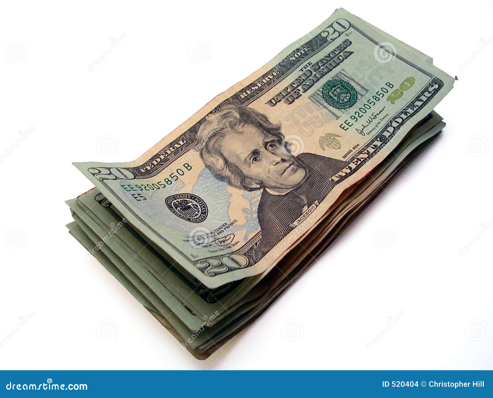 Stack of Twenties stock photo. Image of bill, path, money - 520404