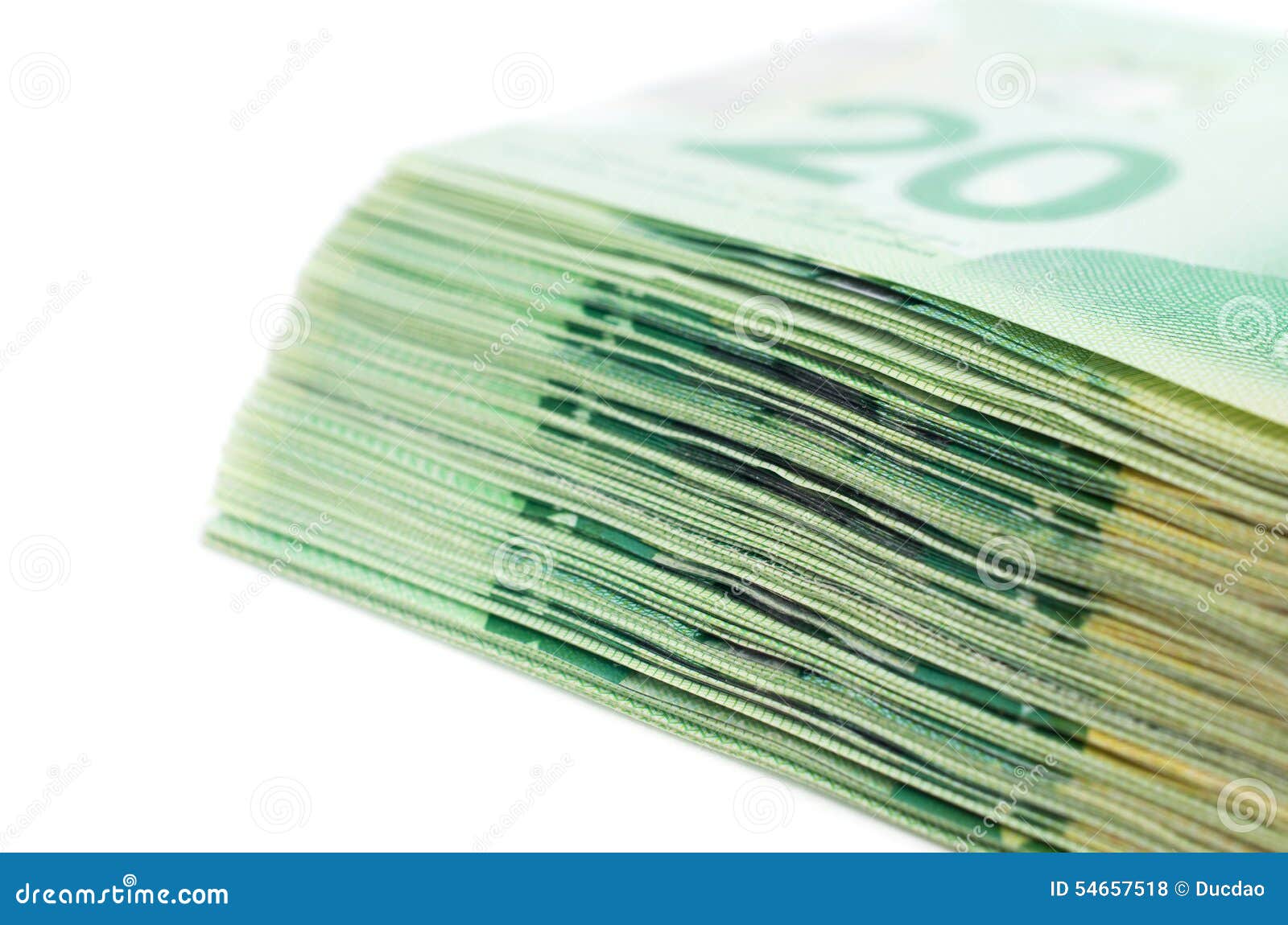 Stack of twenty bank notes stock photo. Image of banking - 54657518