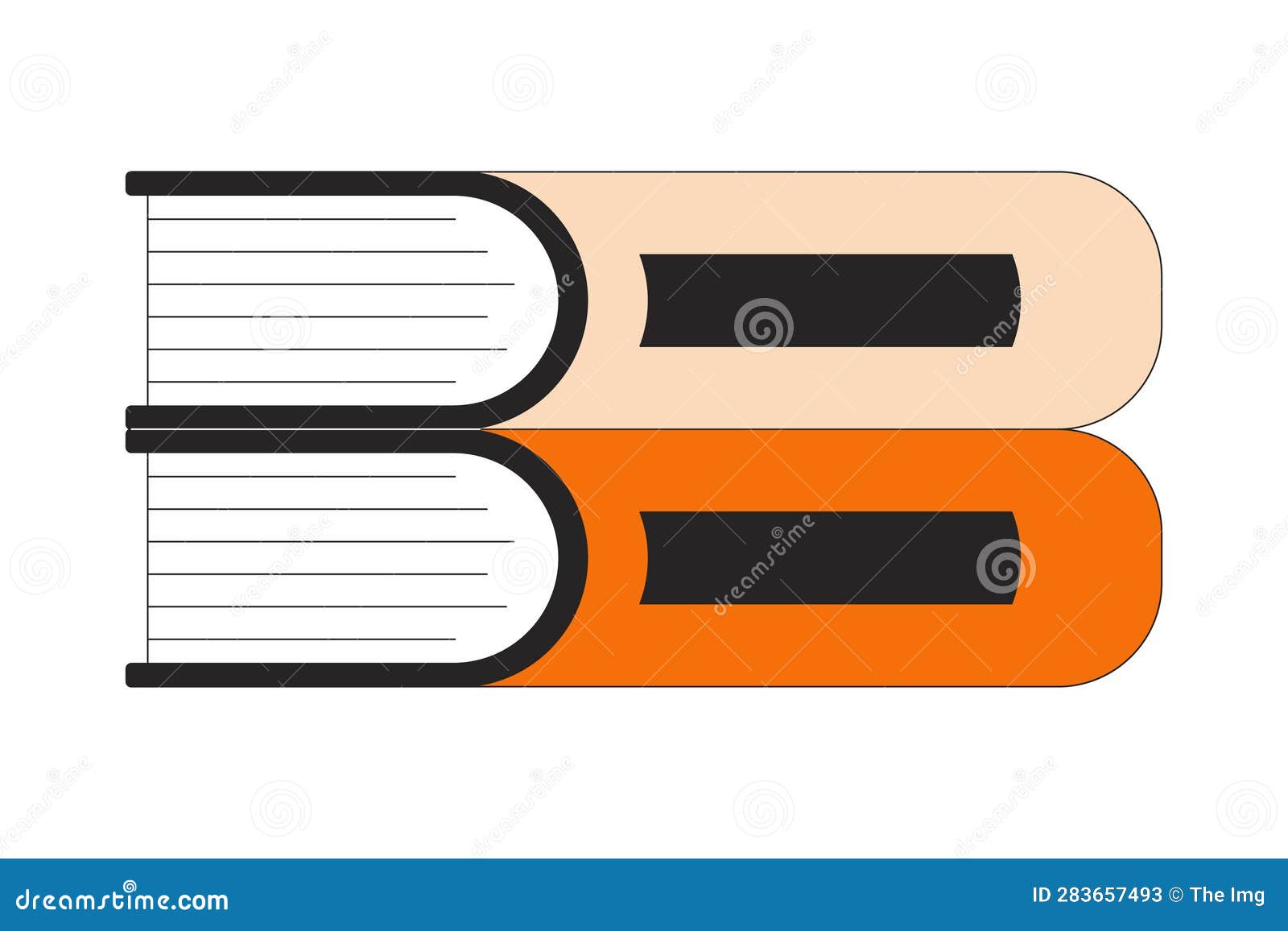 Stack Of Two Books Flat Line Color Isolated Vector Object Stock Vector