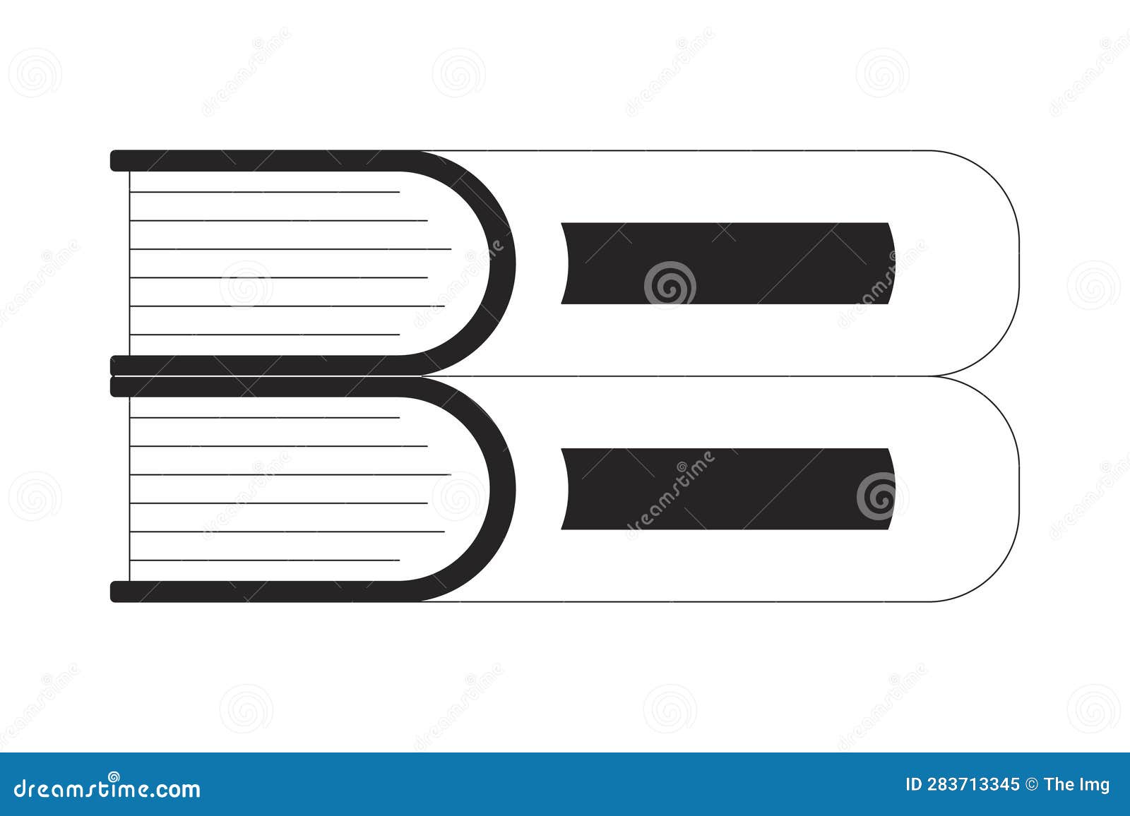 Stack Of Two Books Flat Monochrome Isolated Vector Object Stock
