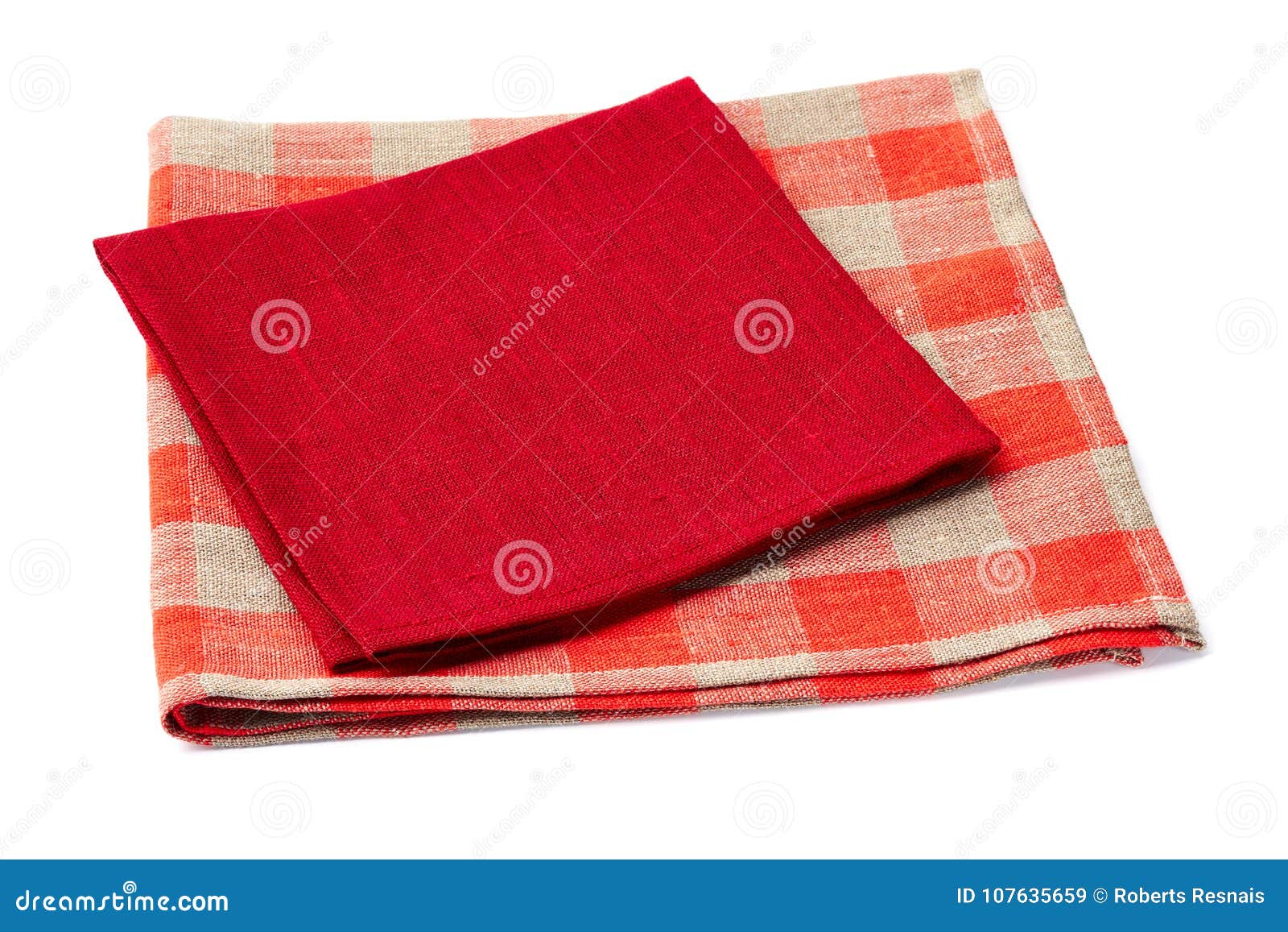 Stack of Two Colorful Napkins on White Stock Image - Image of ...