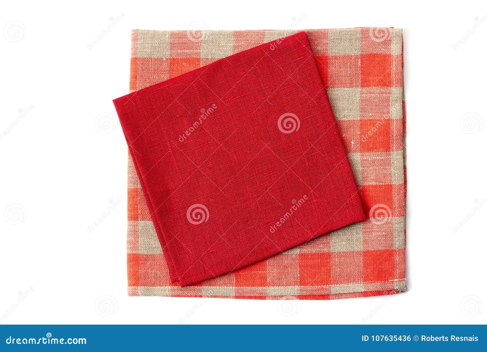 Stack of Two Colorful Napkins on White Stock Photo - Image of folded ...