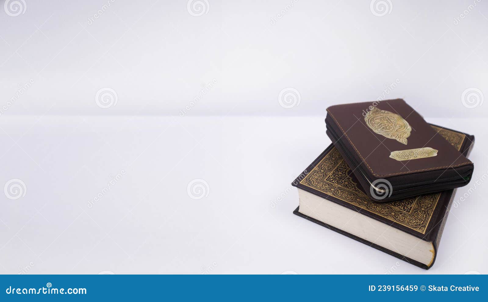A Stack of Two Holy Quran Presentation Stock Image - Image of muhammad ...